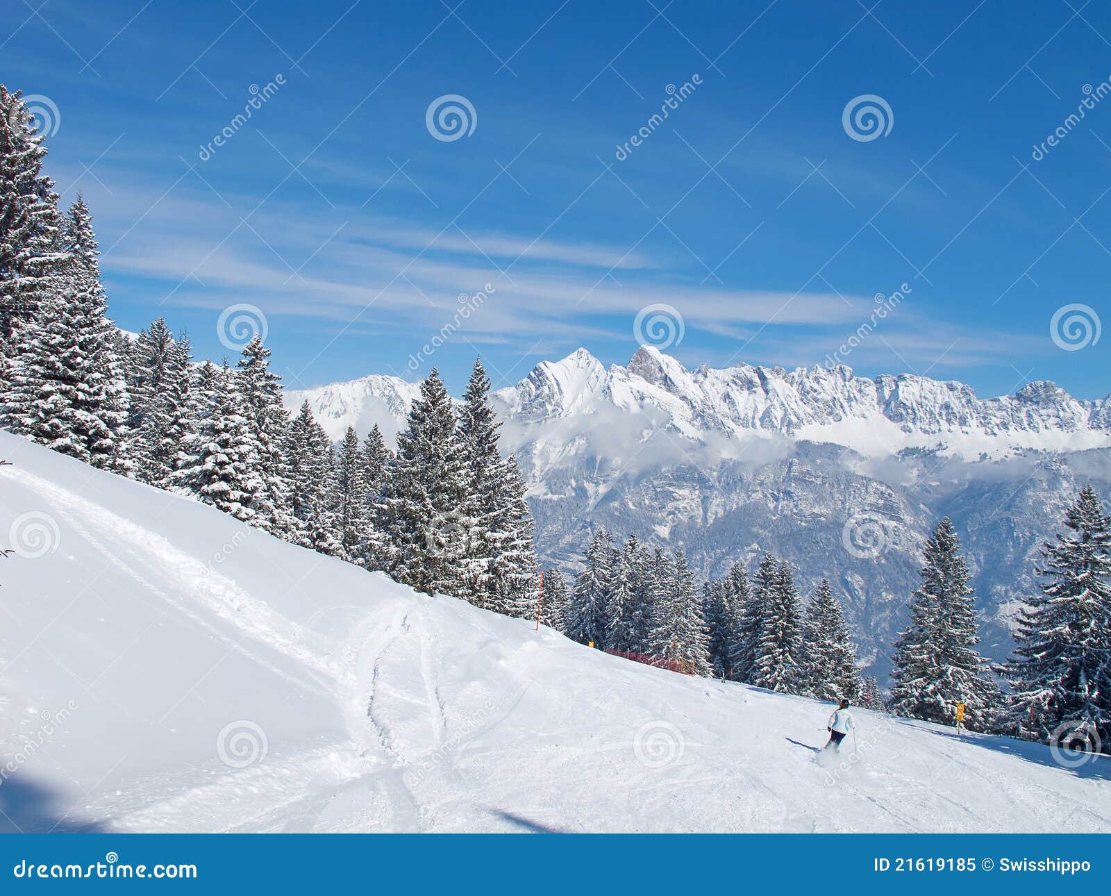 Skiing slope stock image. Image of cold, rest, peak, altitude - 21619185