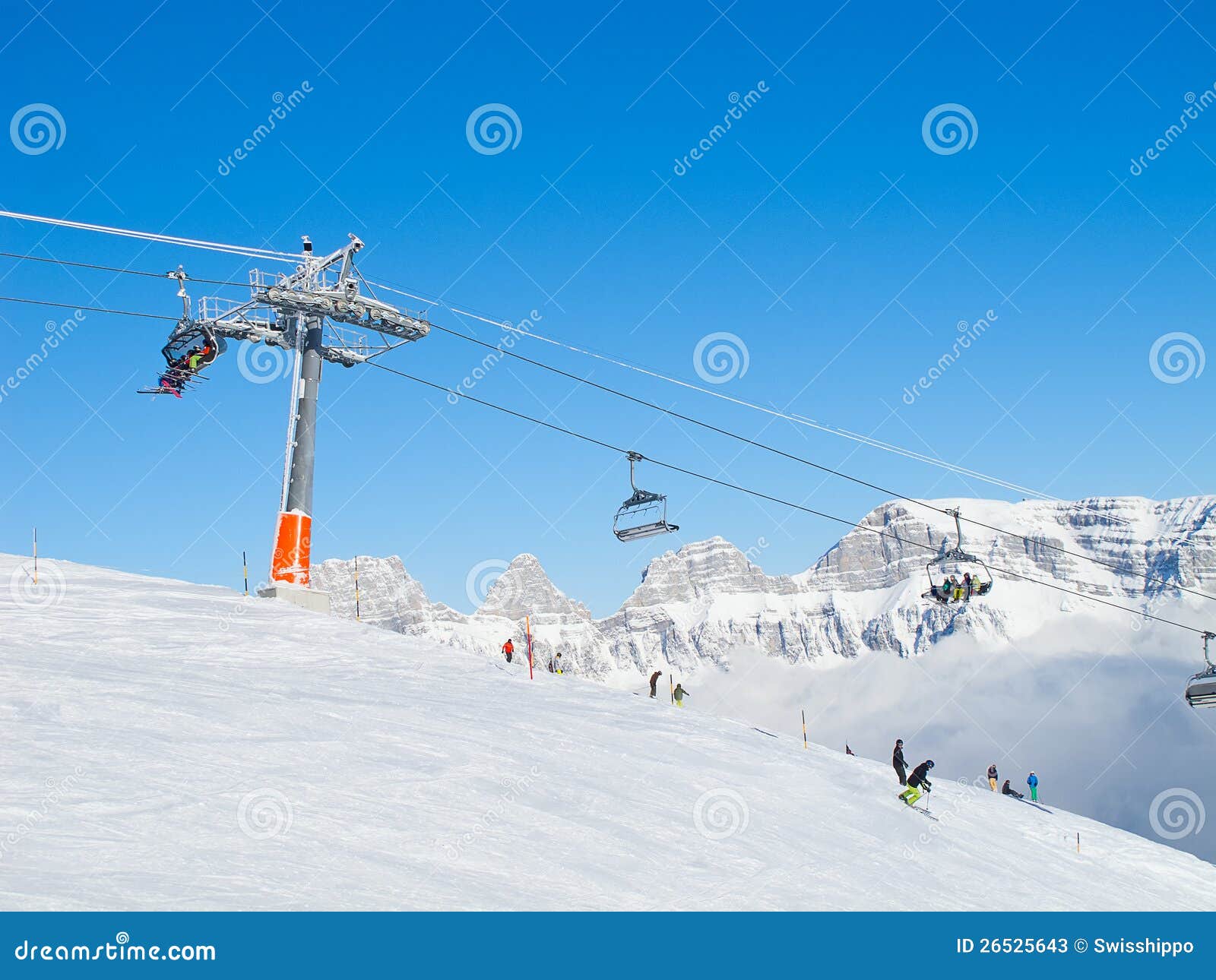 Skiing slope stock image. Image of chill, landscape, high - 26525643