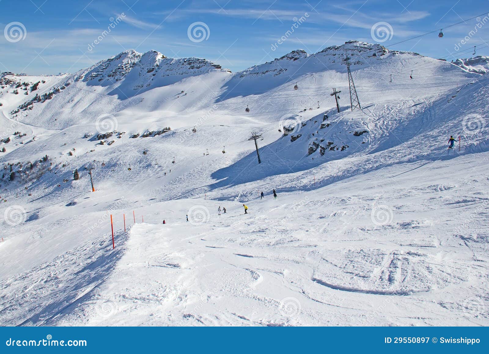 Skiing slope stock image. Image of bright, chill, powder - 29550897