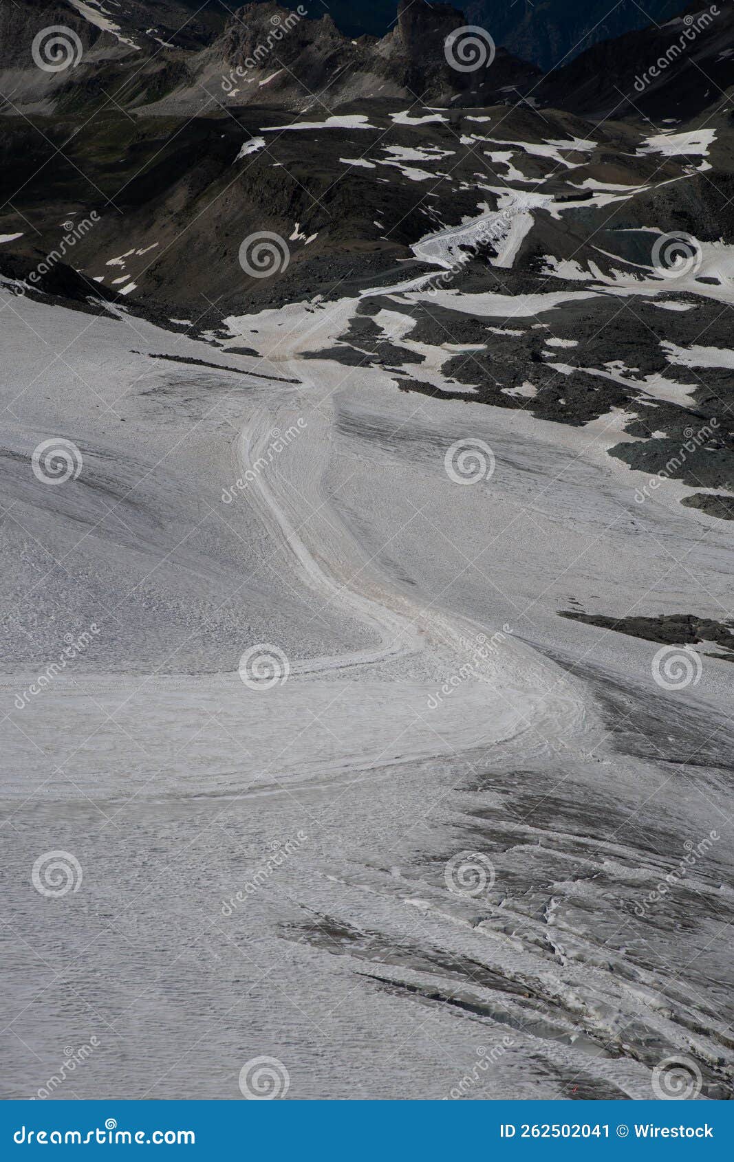 Skiing Slope on a Snowy Mountain Stock Image - Image of winter, view ...
