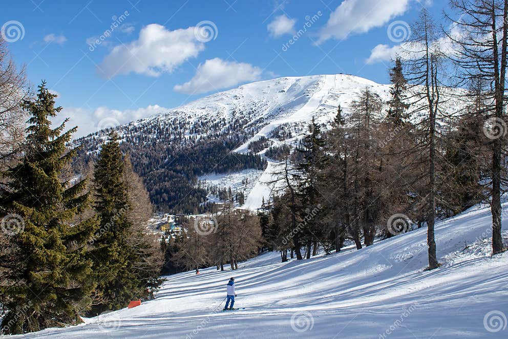 Austria - February 2020: the Skiing Slopes in the Alps Editorial Image ...
