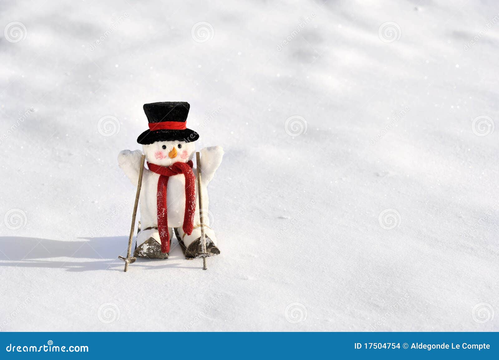 Skiing Snowman in Winter Landscape Stock Photo - Image of snow, rural ...