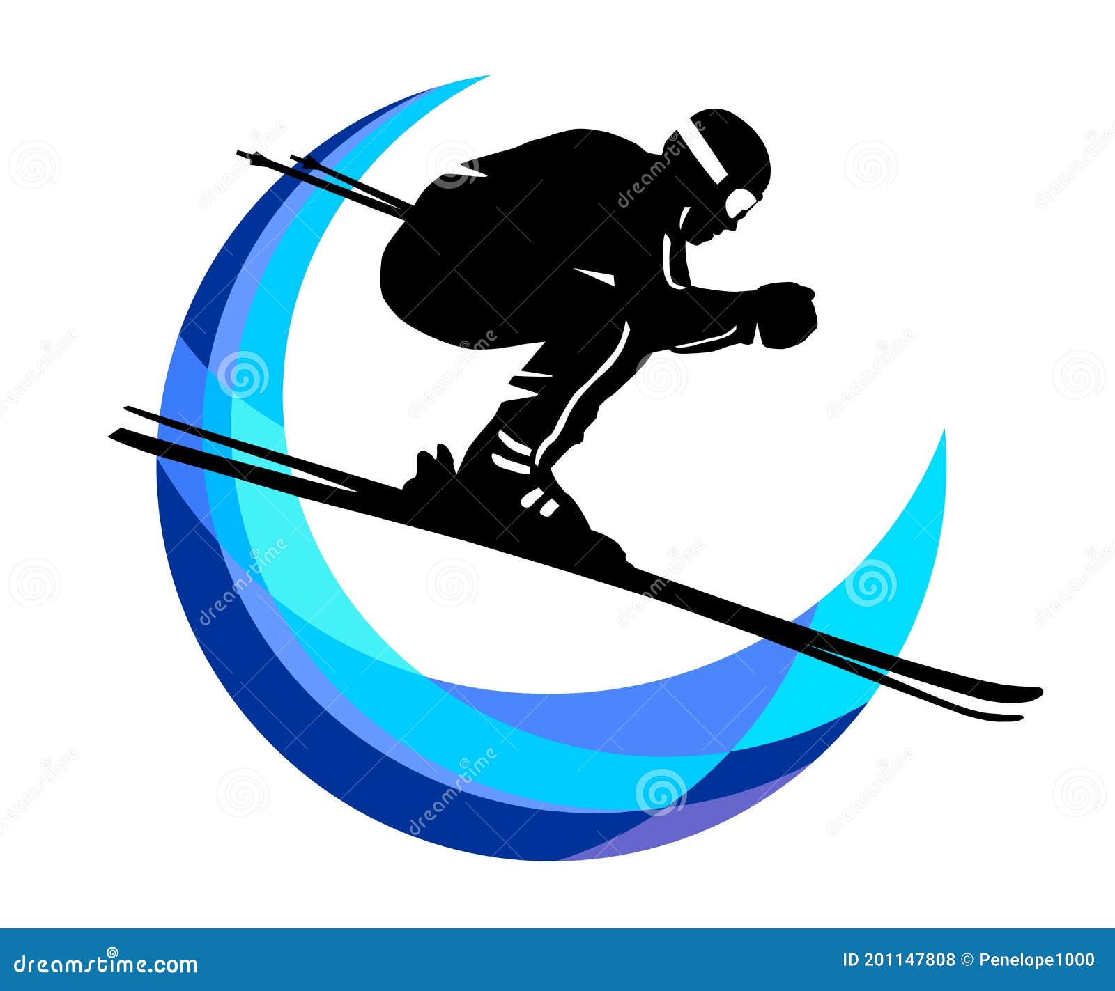 Skiing Sport Graphic in Vector Quality. Stock Vector - Illustration of ...