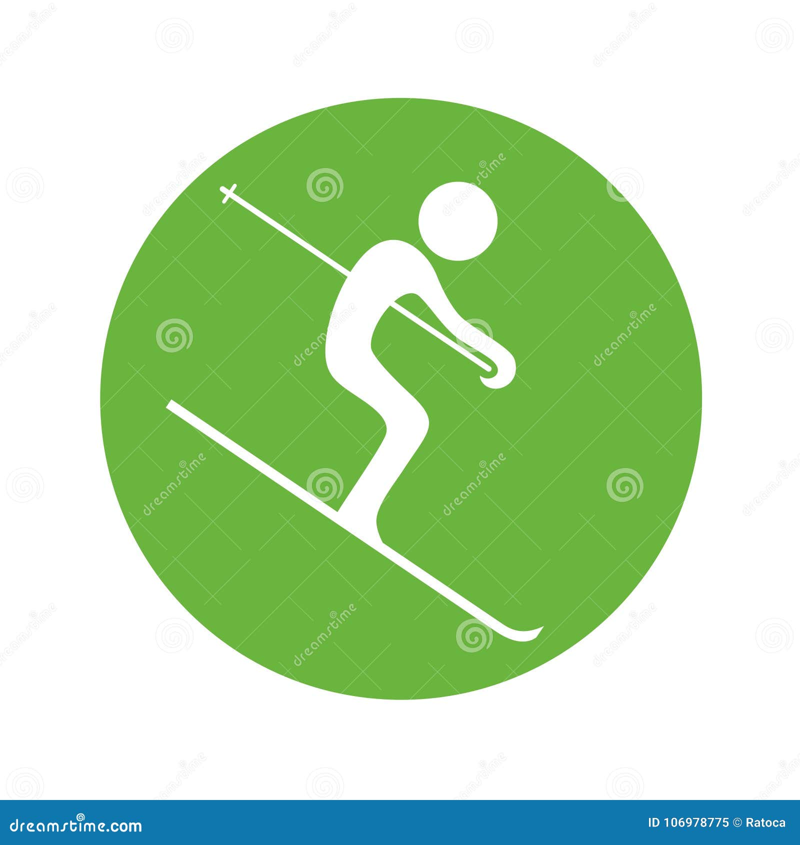 Skiing symbol stock illustration. Illustration of design - 106978775