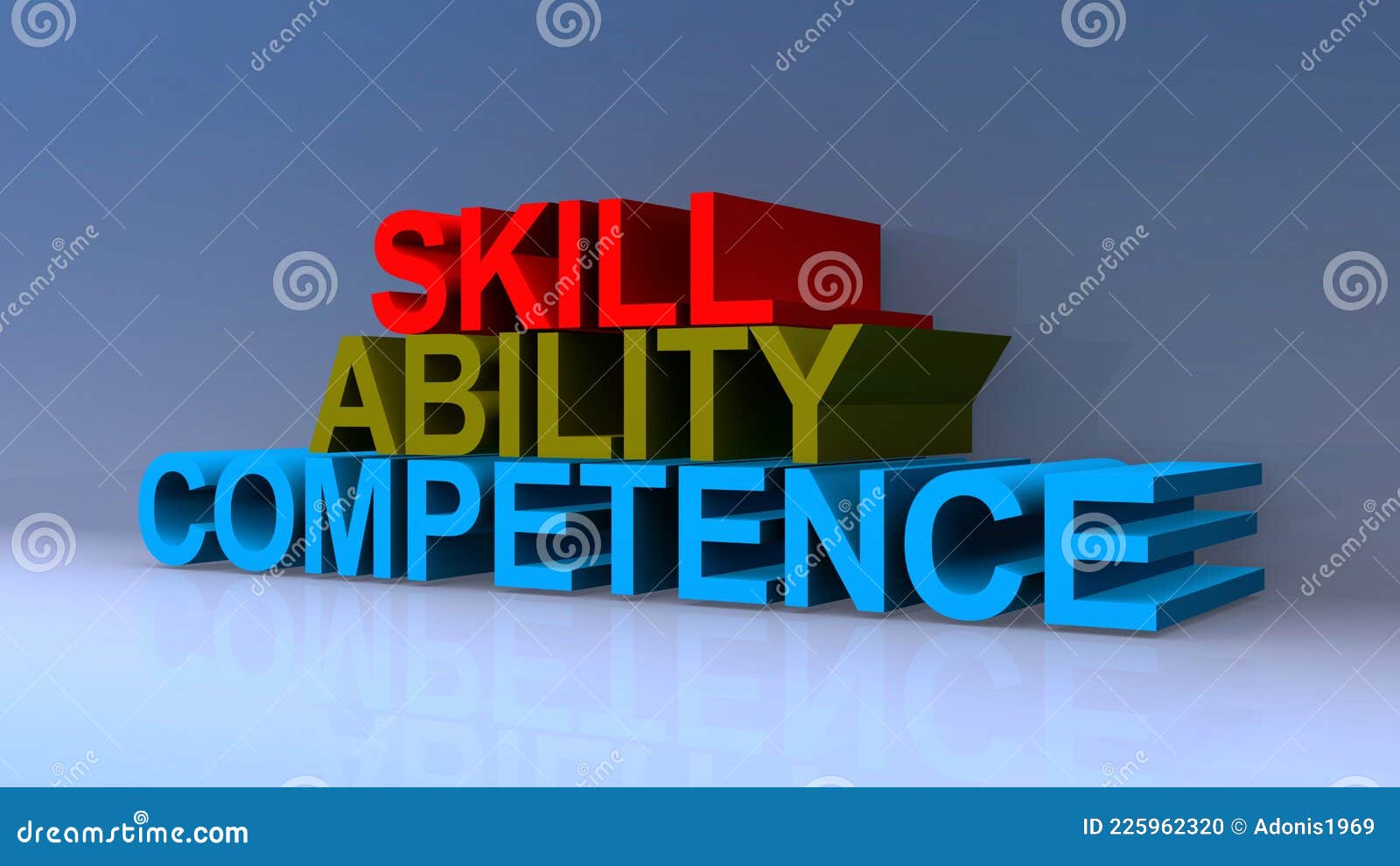 Skill Ability Competence on Blue Stock Illustration - Illustration of ...