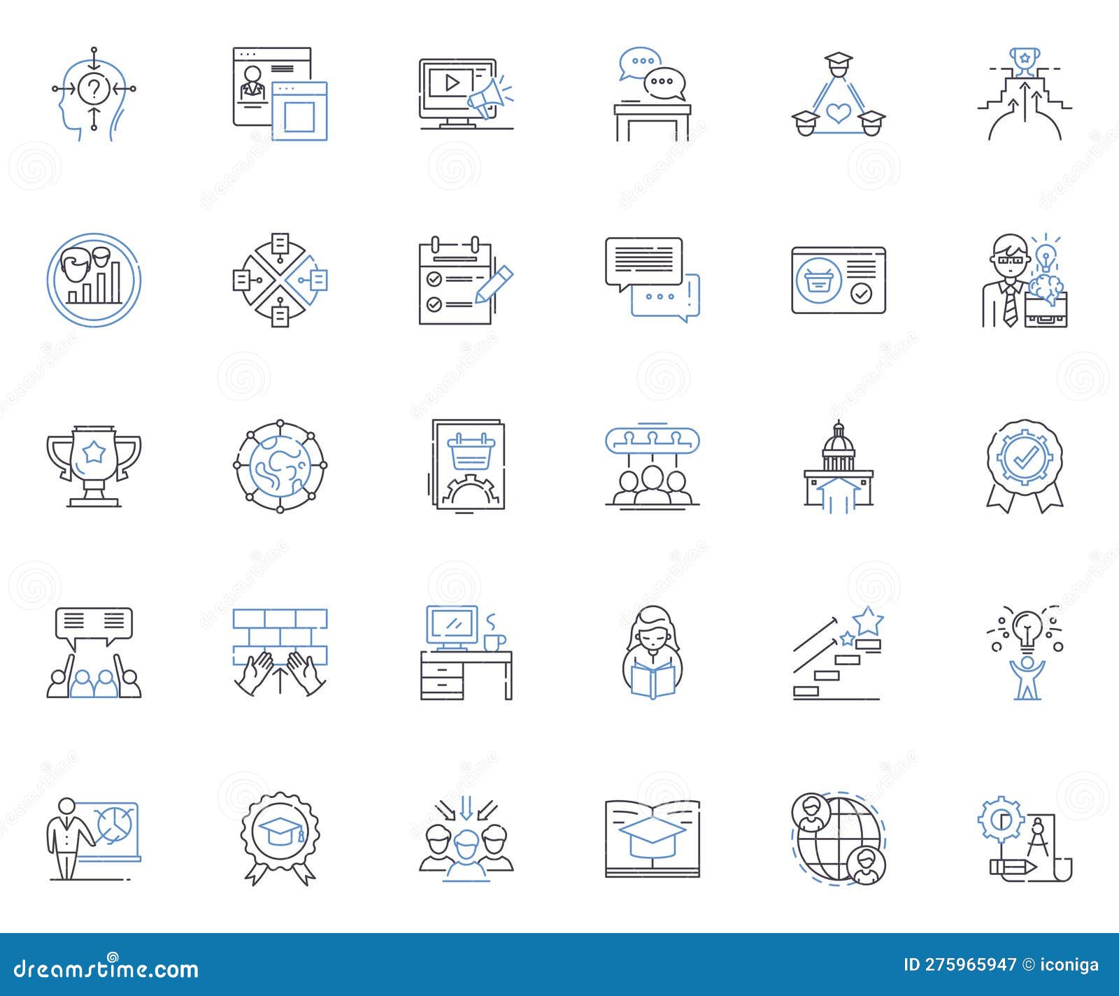 Skill Academy Line Icons Collection. Training, Education, Learning ...