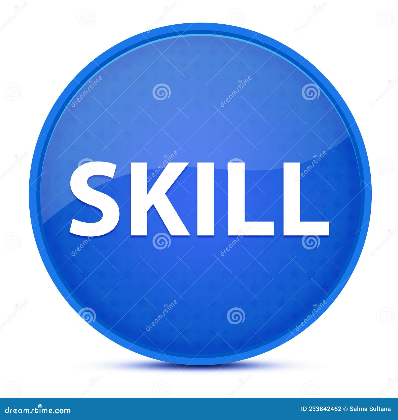 Skill Aesthetic Glossy Blue Round Button Abstract Stock Illustration ...