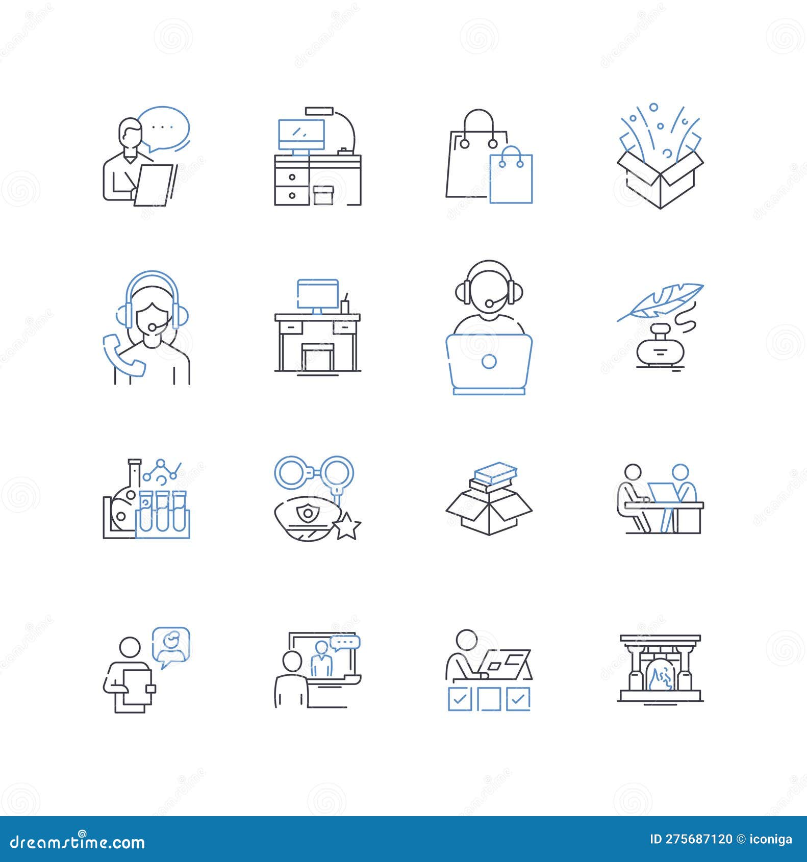 Skill-based Work Line Icons Collection. Expertise, Proficiency ...