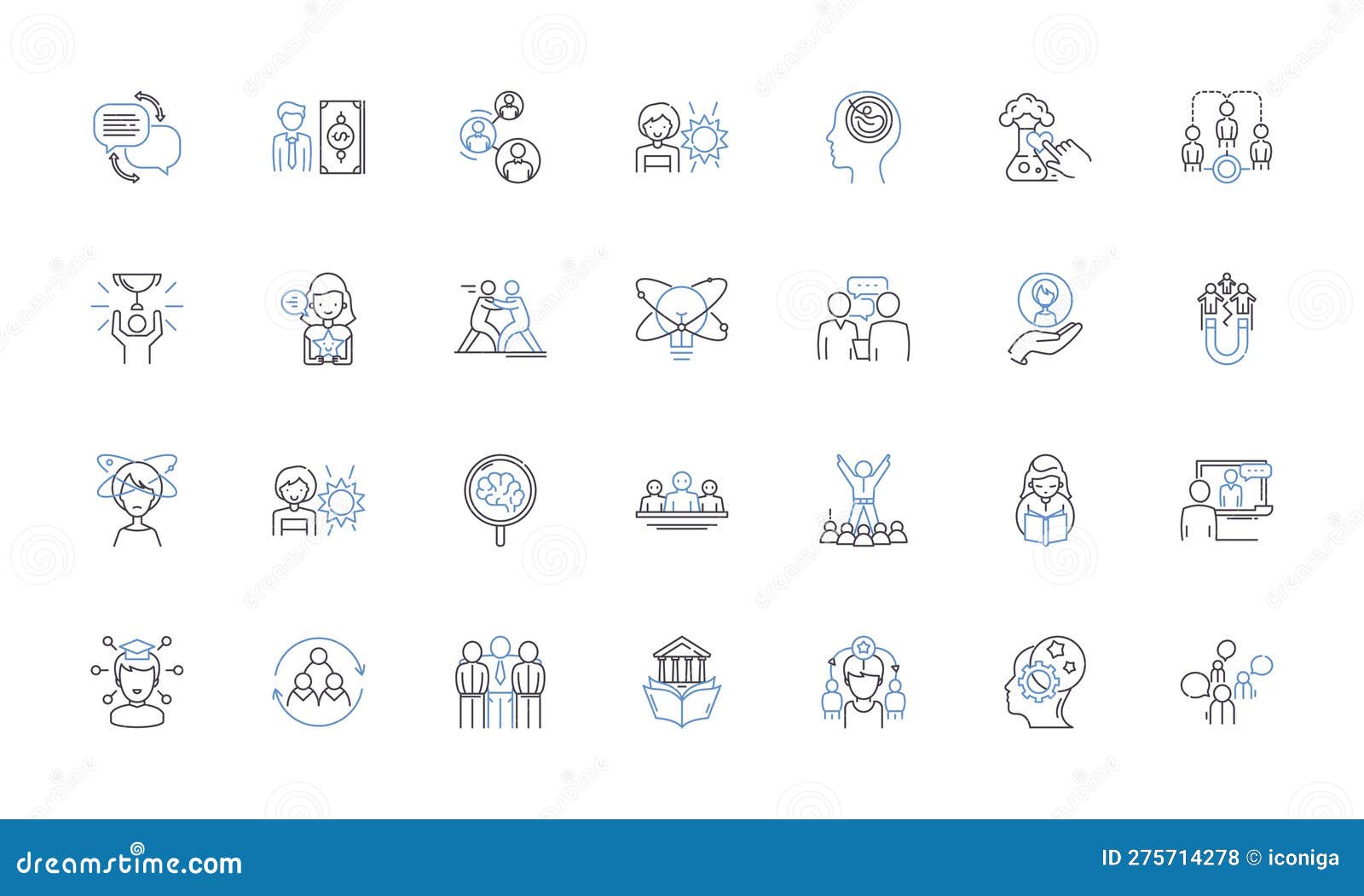 Skill-building Line Icons Collection. Training, Development, Education ...