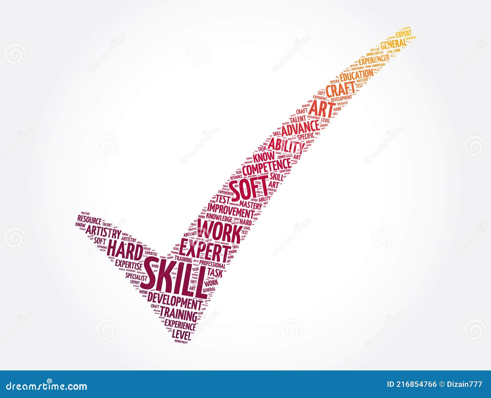 Skill Check Mark Word Cloud Collage, Education Concept Background Stock ...