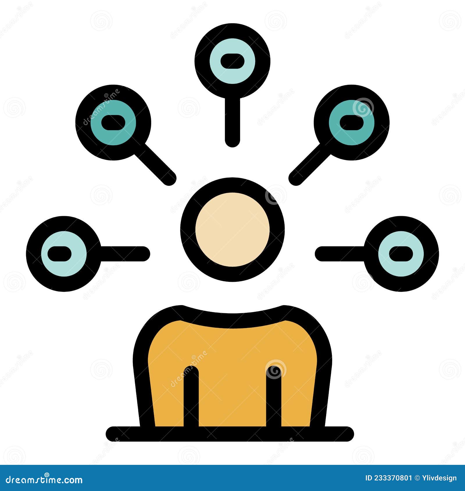 Skill Development Icon Color Outline Vector Stock Vector - Illustration ...