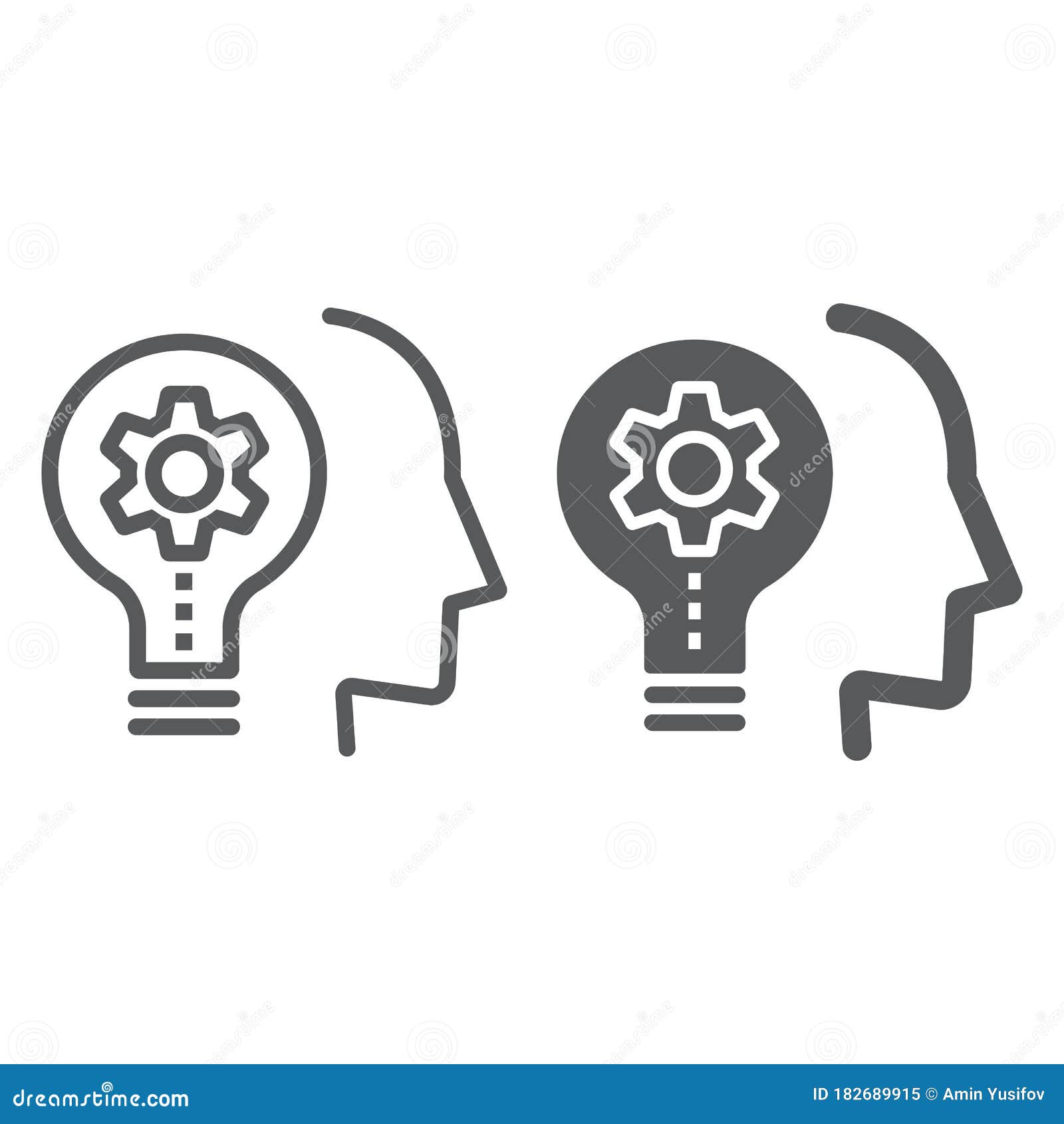 Skill Development Line and Glyph Icon, Education and School, Idea Sign ...