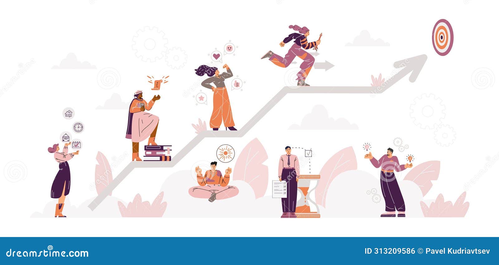 Skill Development and Progression Vector Illustration Set Stock Vector ...