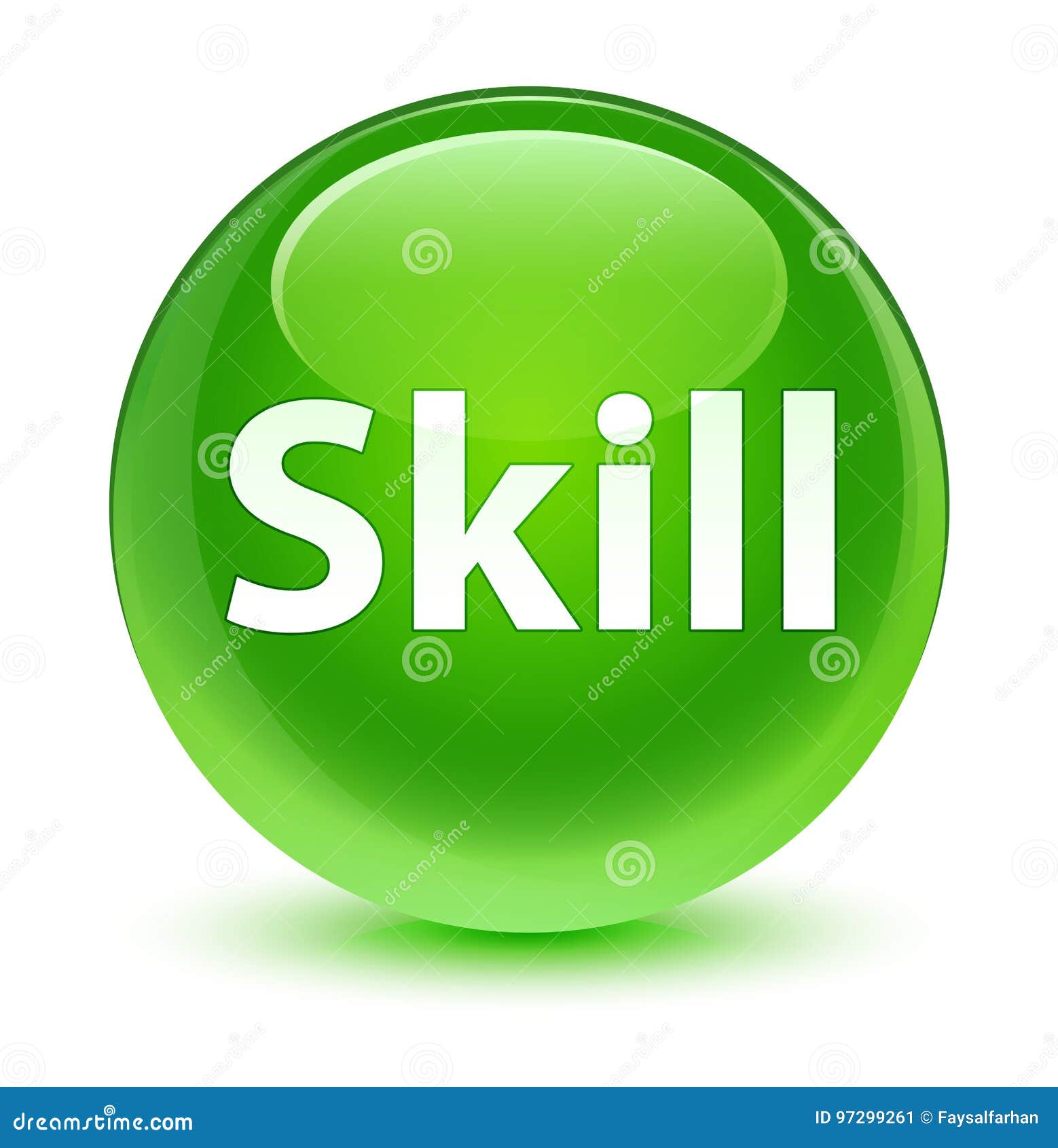 Skill Glassy Green Round Button Stock Illustration - Illustration of ...