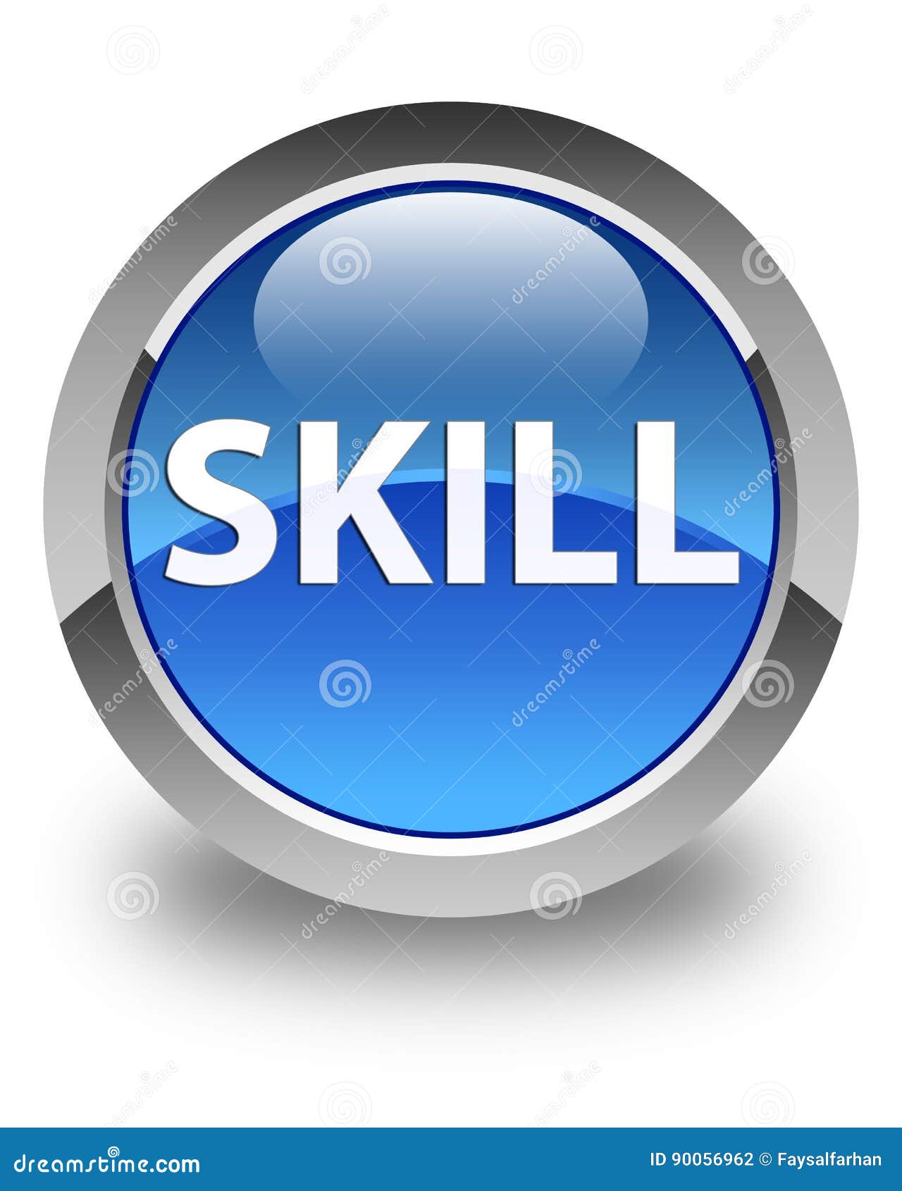 Skill Glossy Blue Round Button Stock Illustration - Illustration of ...