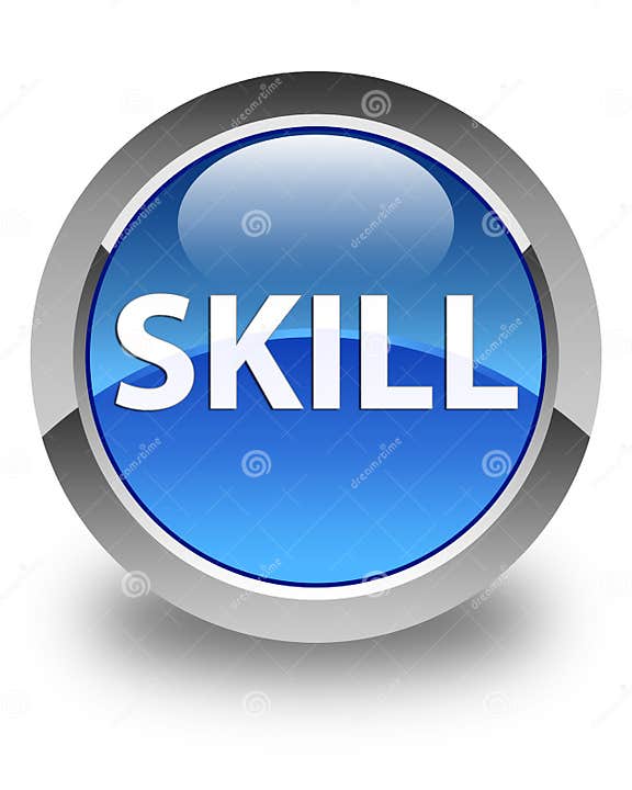 Skill Glossy Blue Round Button Stock Illustration - Illustration of ...
