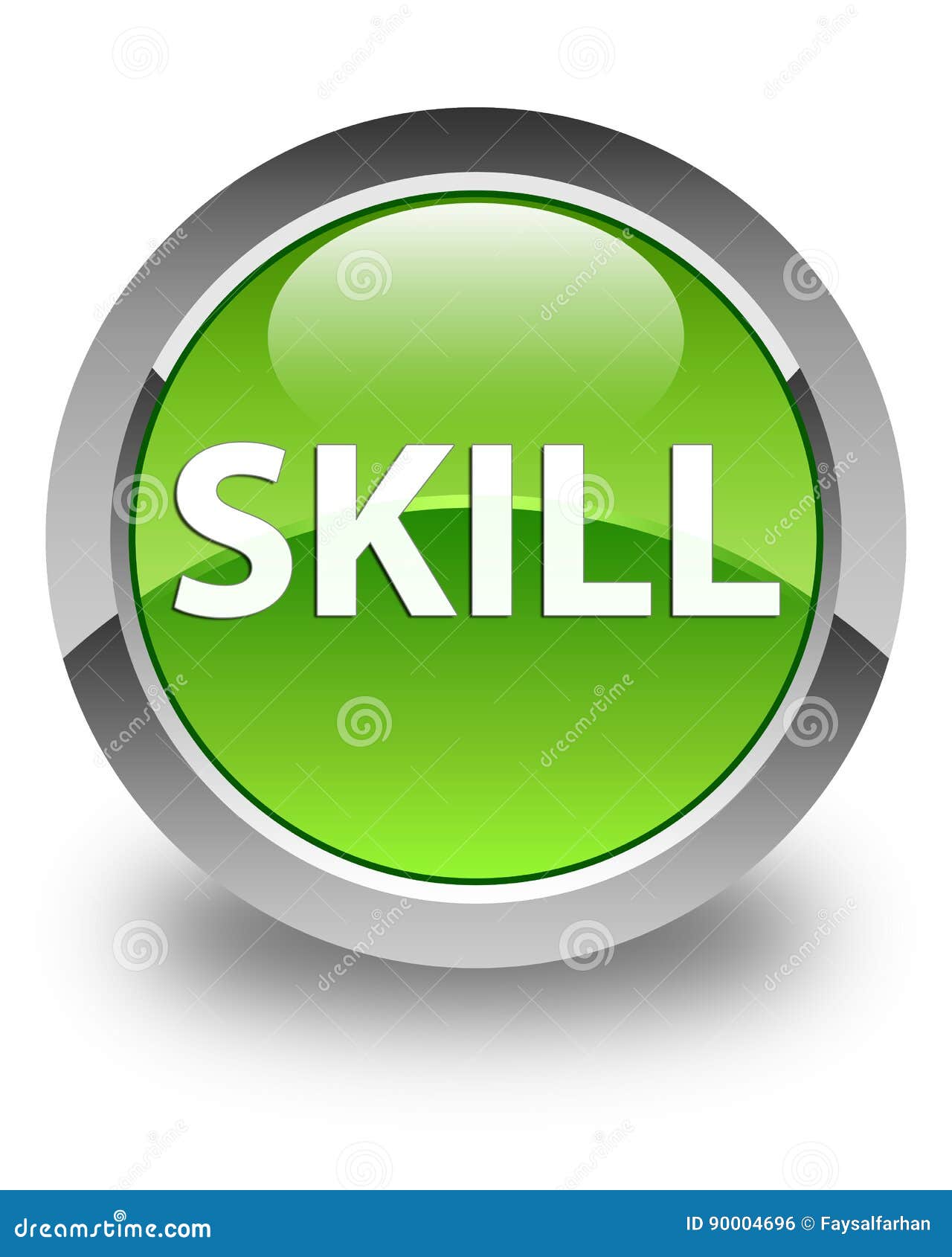 Skill Glossy Green Round Button Stock Illustration - Illustration of ...