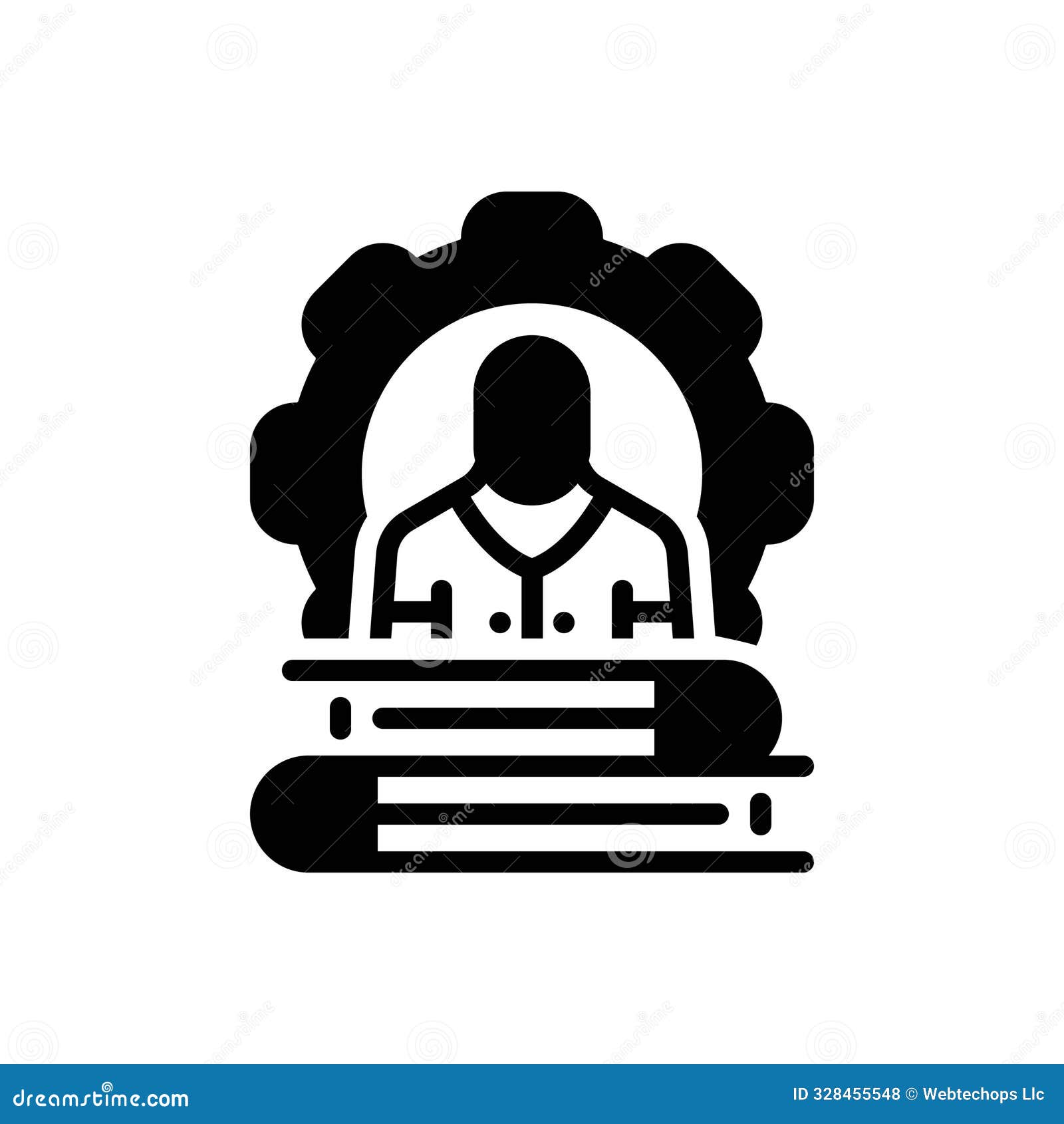 Black Solid Icon for Skill, Ability and Study Stock Illustration ...