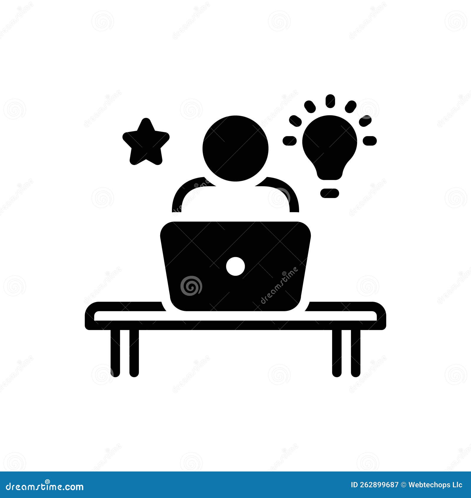 Black Solid Icon for Skill, Talent and Aptitude Stock Vector ...