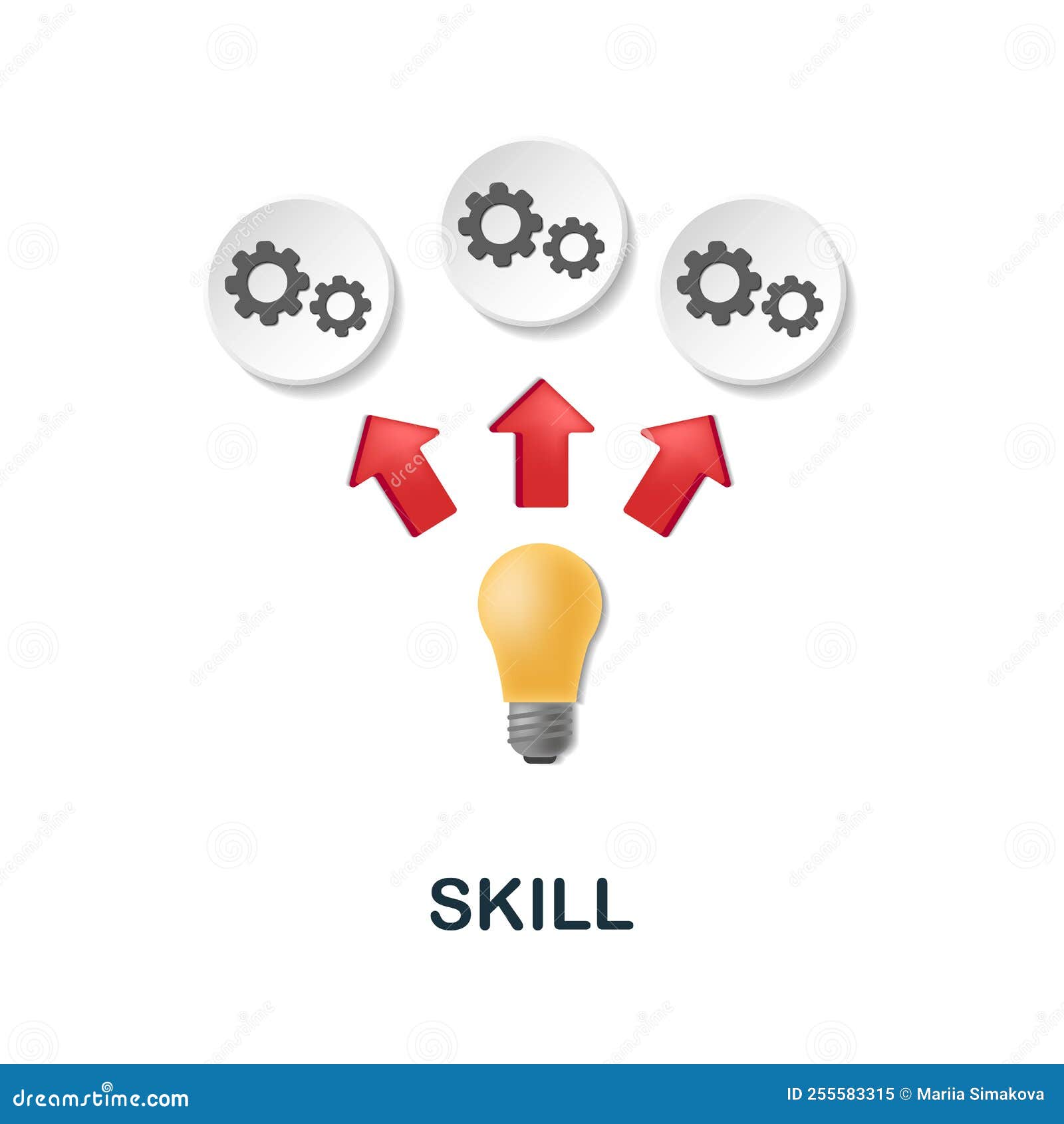 Skill Icon. 3d Illustration from Brain Procces Collection Stock Vector ...