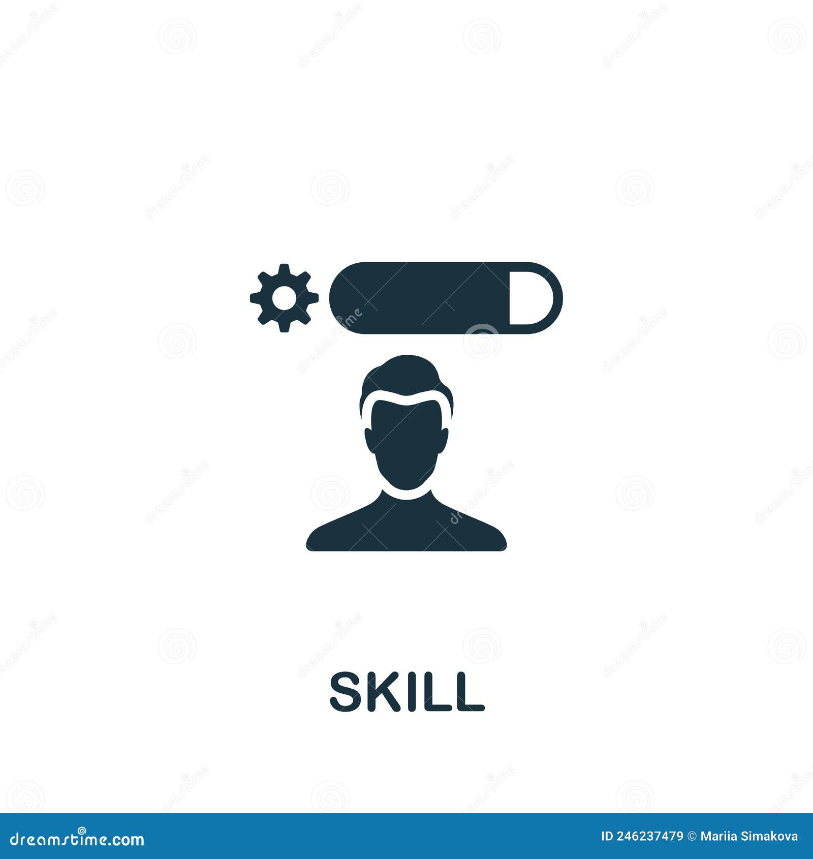 Skill Icon. Monochrome Simple Brain Process Icon for Templates, Web ...