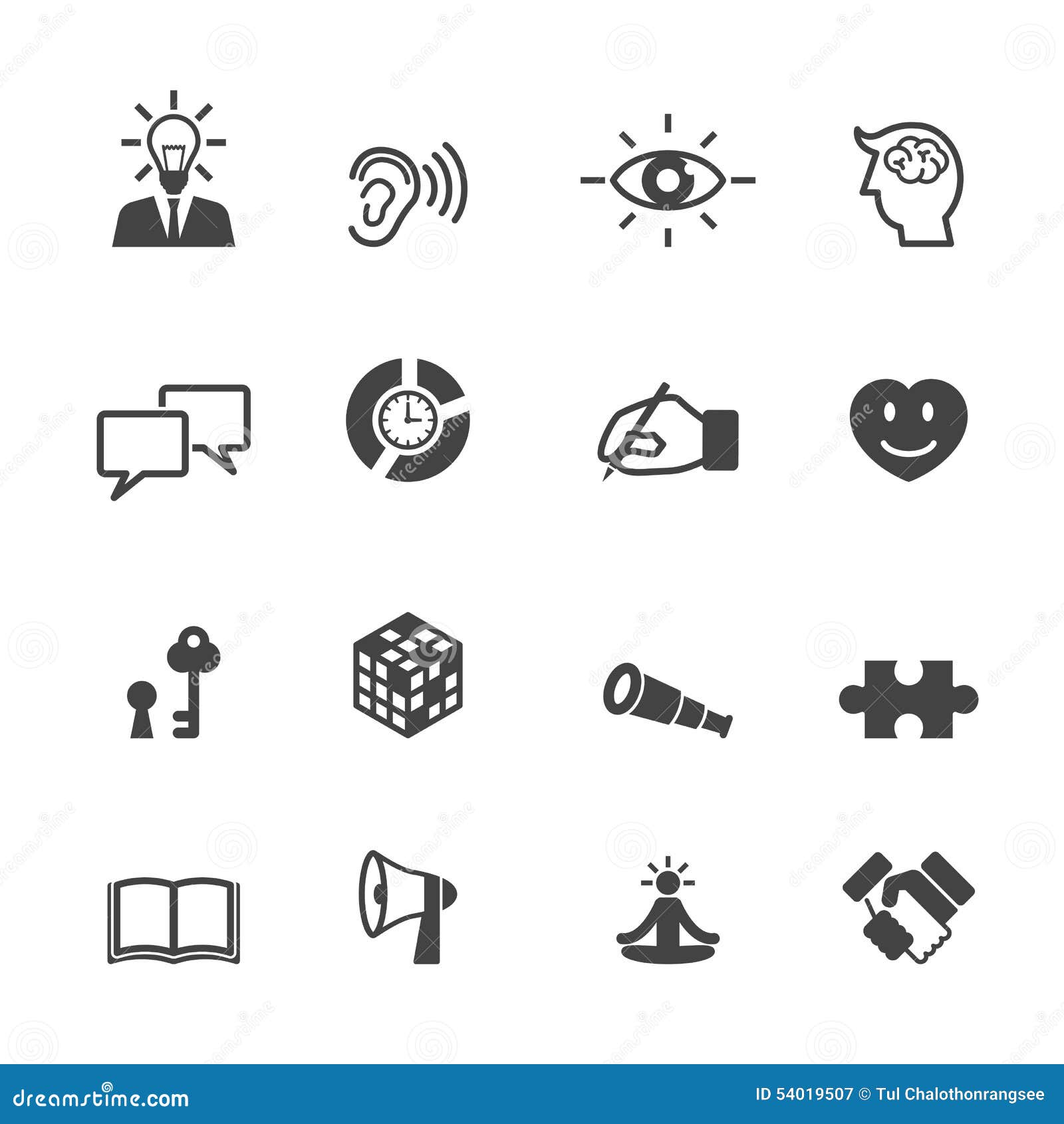 Skill icons stock vector. Illustration of mono, hard - 54019507