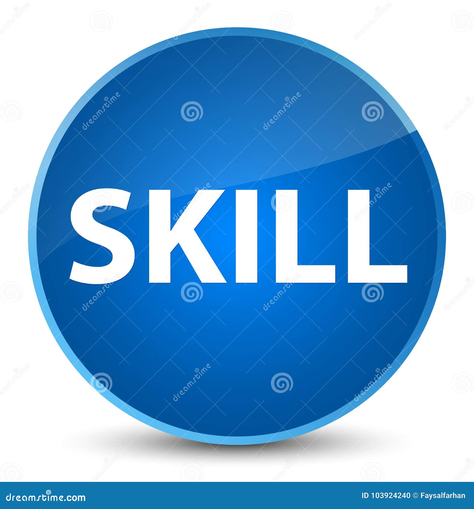 Skill Elegant Blue Round Button Stock Illustration - Illustration of ...