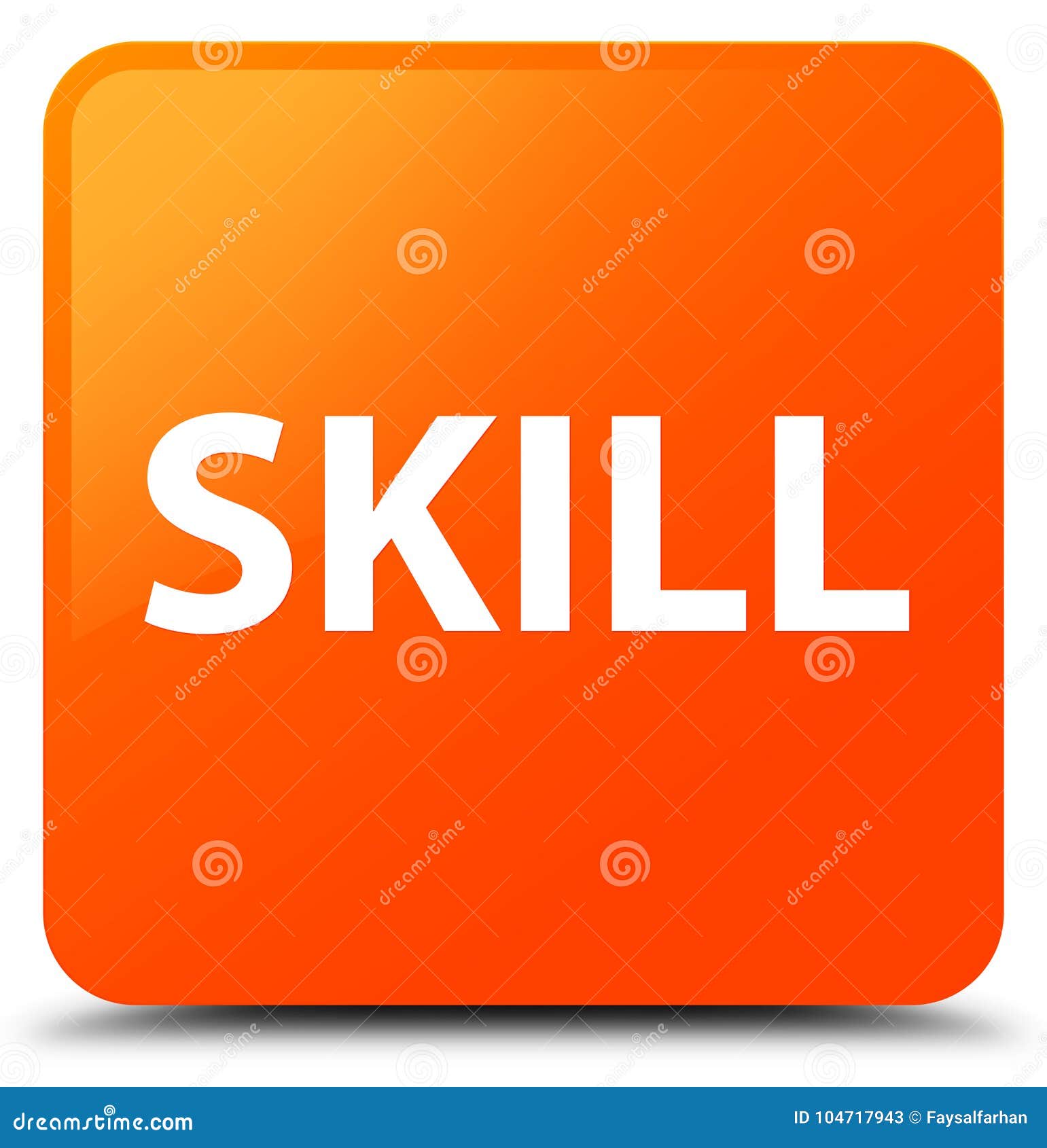 Skill orange square button stock illustration. Illustration of ...