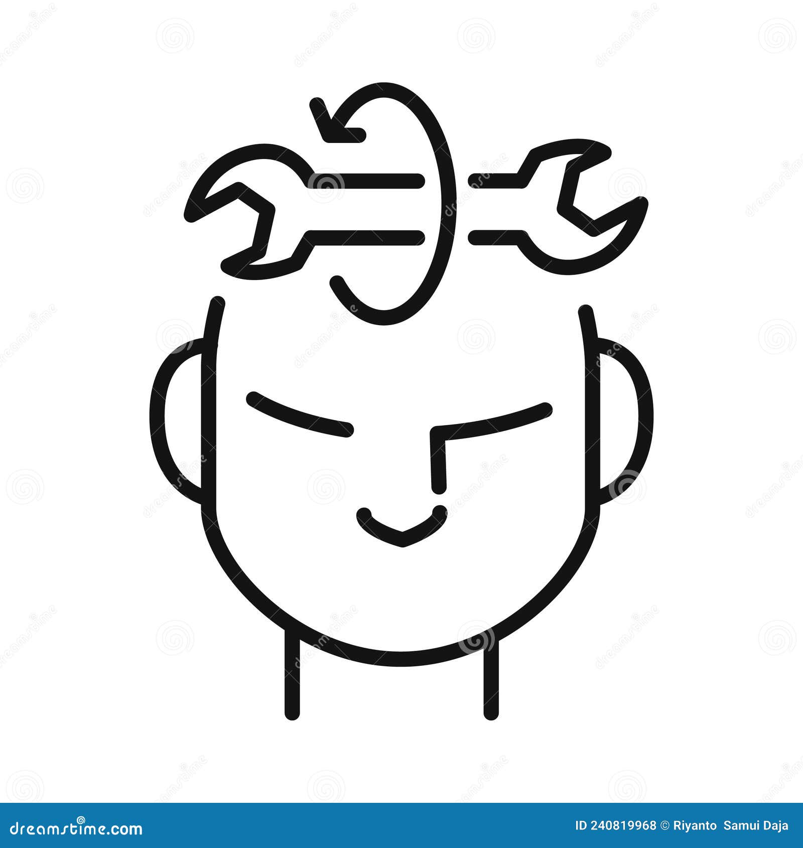 Skill Learning Black and White Illustration Stock Vector - Illustration ...