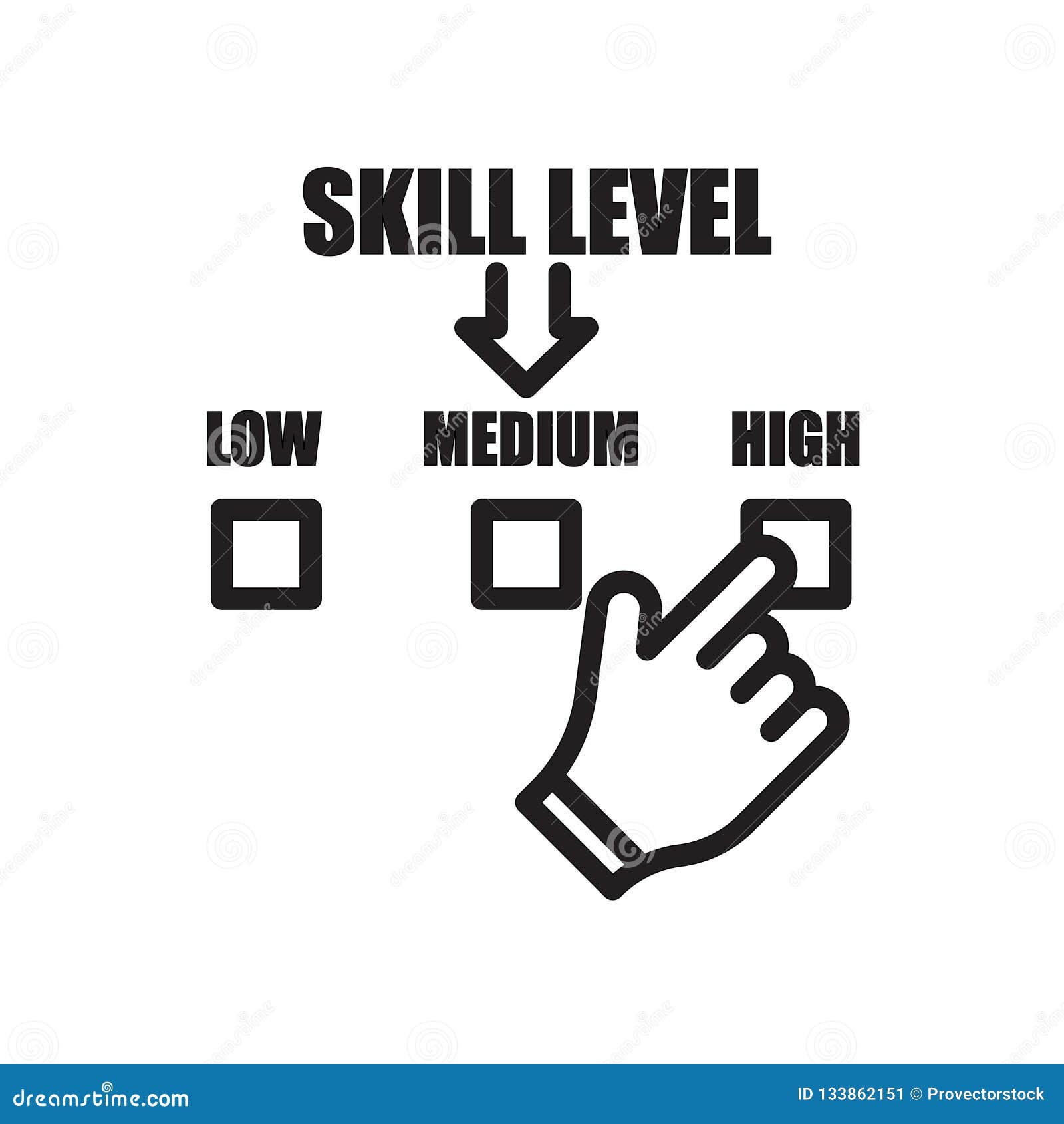 Skill Level Icon Isolated on White Background Stock Vector ...