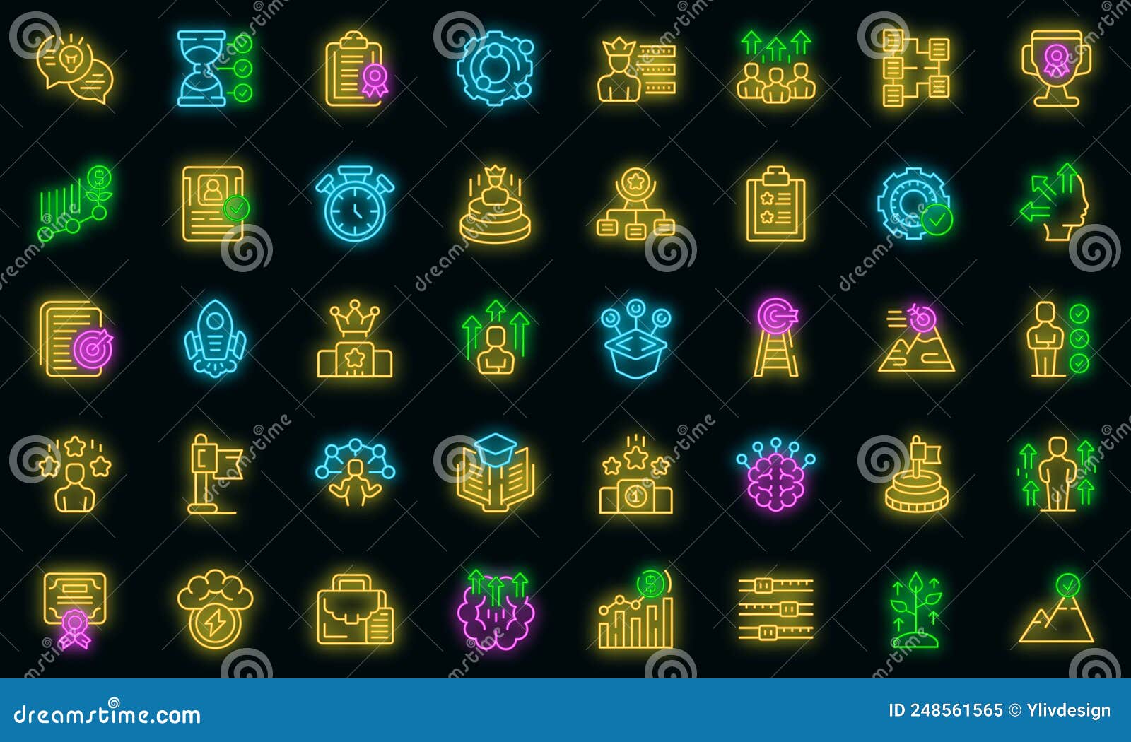 Skill Level Icon Outline Vector. Expert Success Vector Neon Stock ...