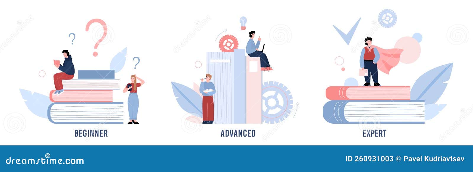 Skill Levels Graduation from Beginner To Expert, Vector Illustration ...