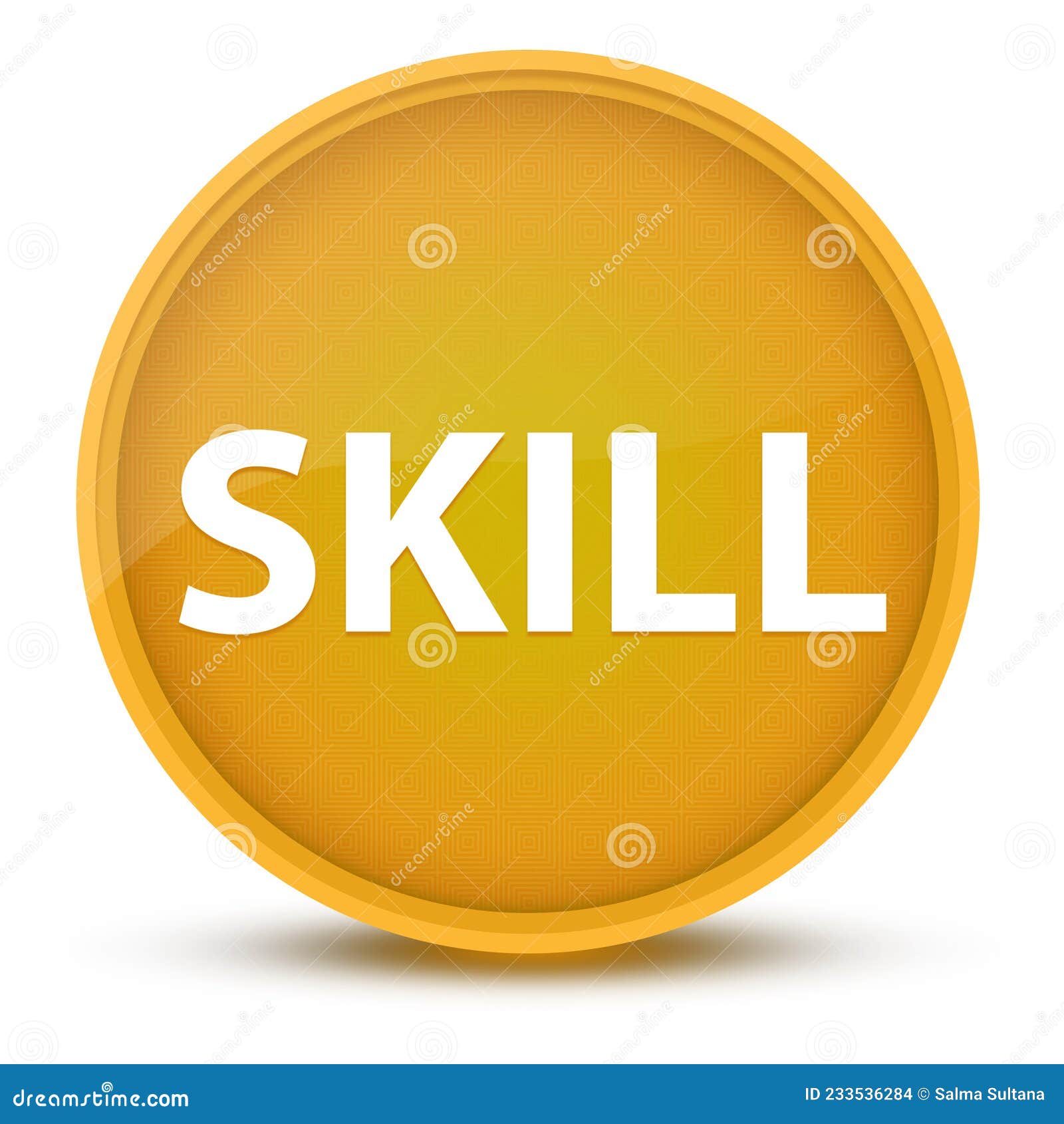 Skill Luxurious Glossy Yellow Round Button Abstract Stock Illustration ...
