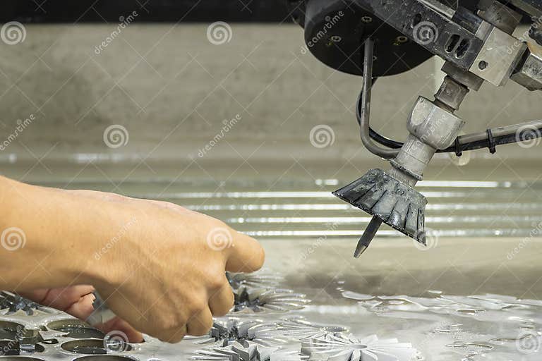 The Skill Operator Working with Multi-axis Abrasive Waterjet Cutting Machine Stock Image - Image ...