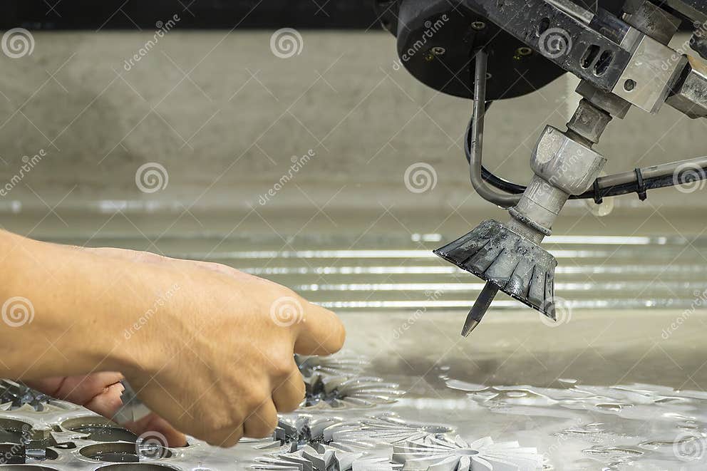 The Skill Operator Working with Multi-axis Abrasive Waterjet Cutting ...