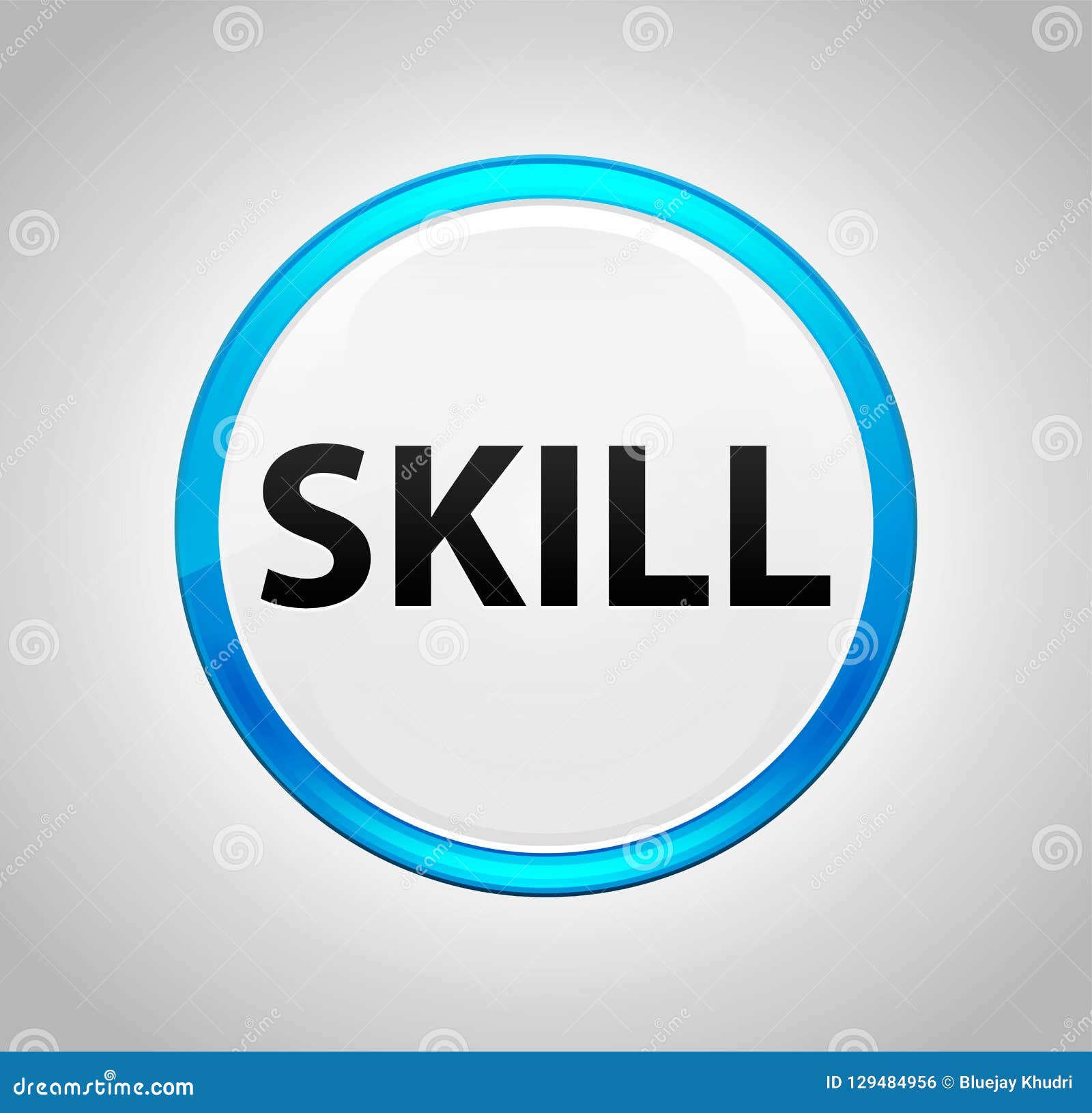 Skill Round Blue Push Button Stock Illustration - Illustration of ...