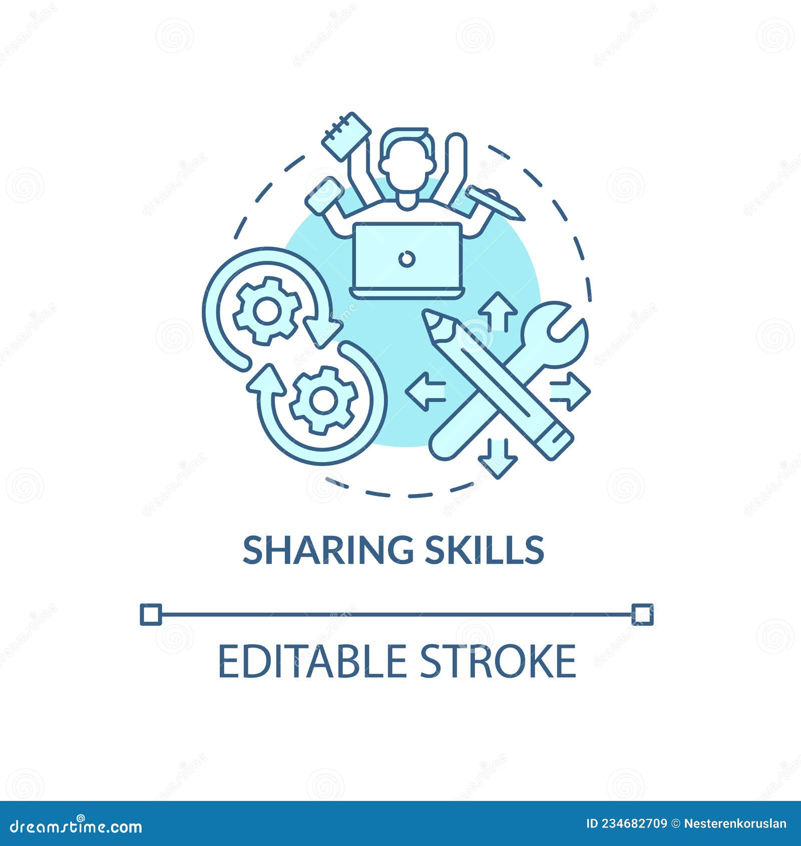 Skill Transfer Concept Icon Stock Vector - Illustration of drawing ...