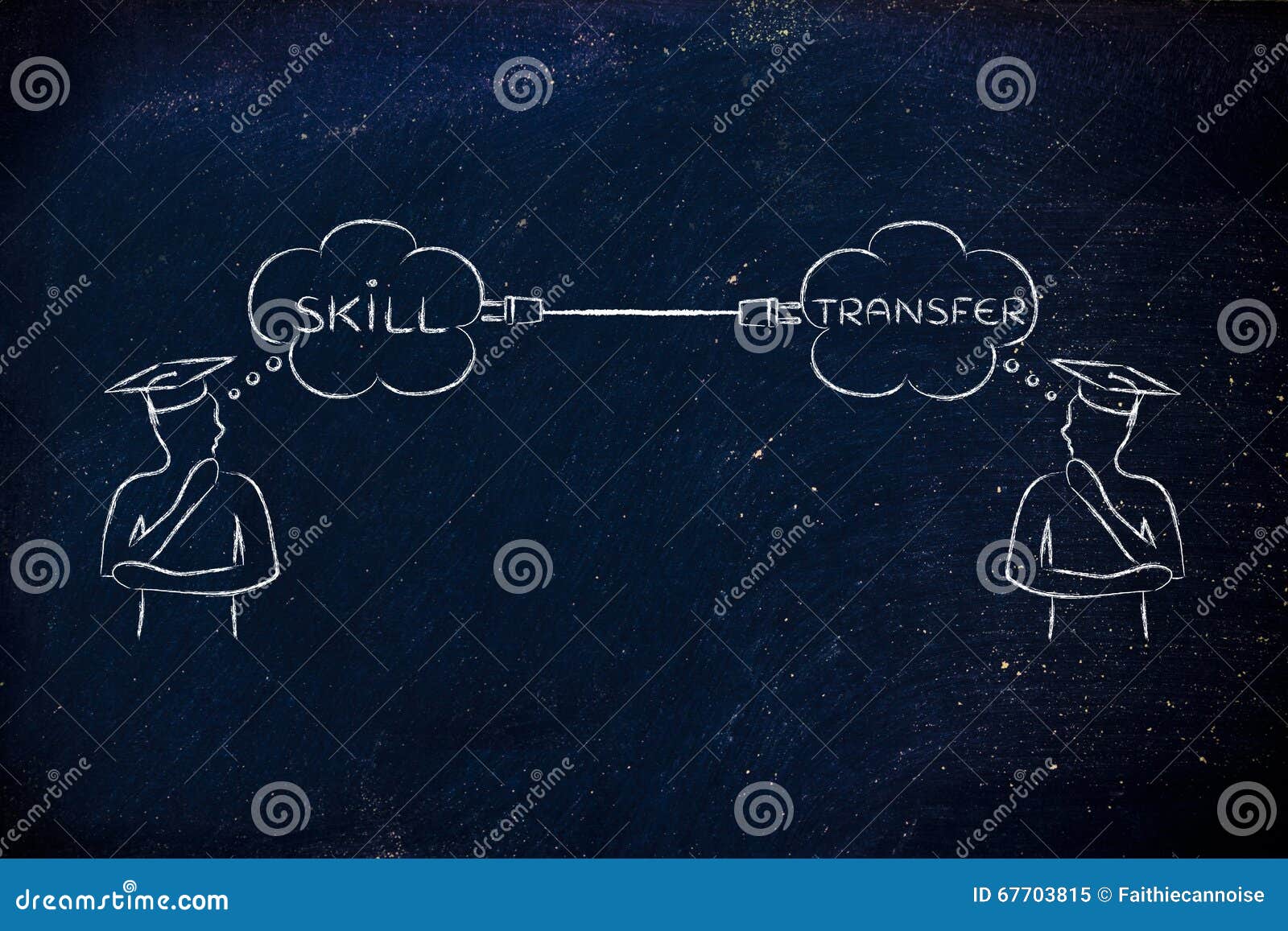 Skill Transfer: Men with Thoughts Connected with a Plug Stock Image ...