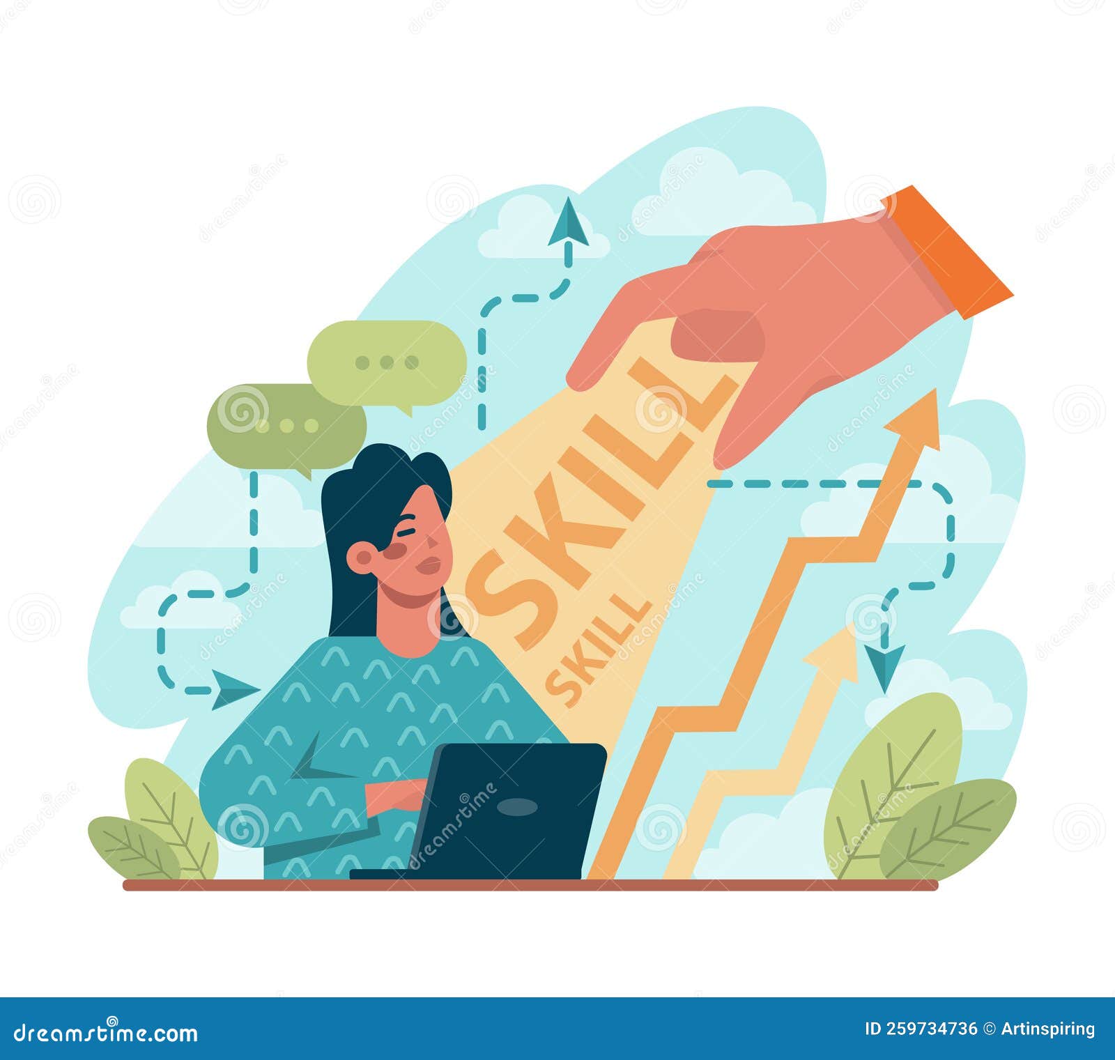 Skill Up Concept. Increasing of Business or Professional Abilities ...