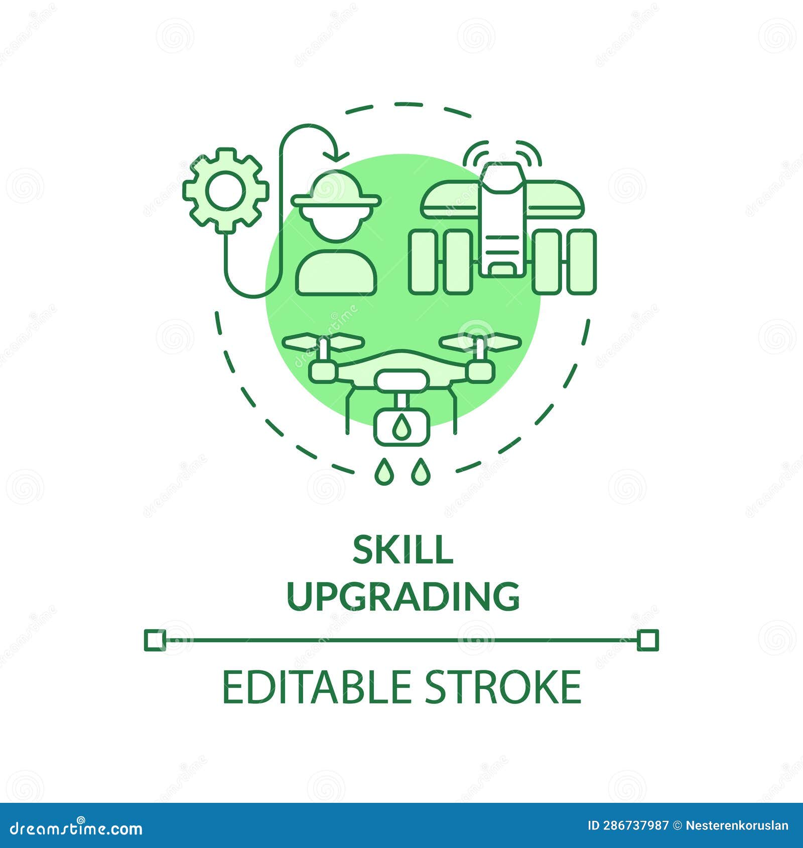 Skill Upgrading Green Concept Icon Stock Vector - Illustration of ...