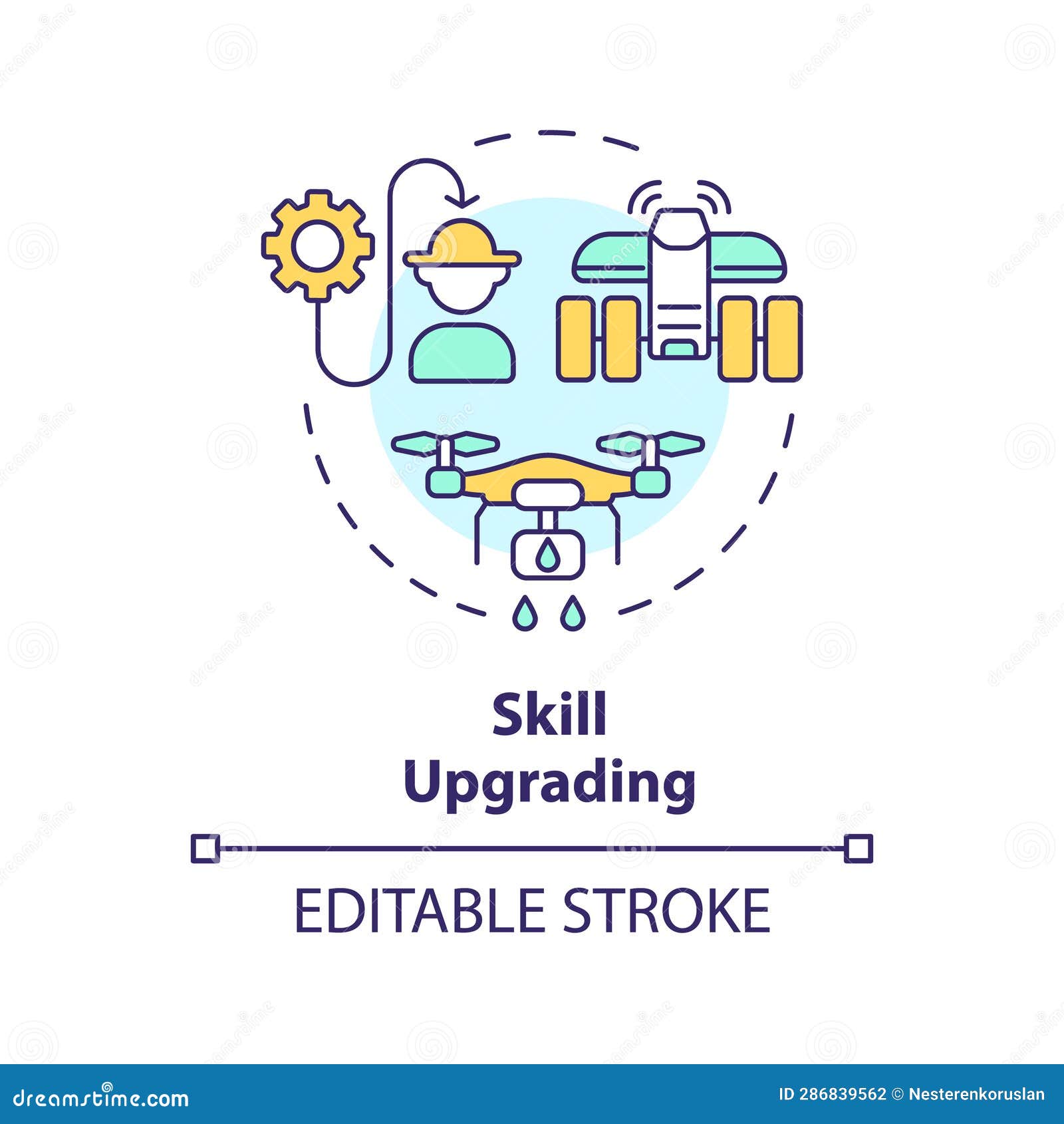 Skill Upgrading Multi Color Concept Icon Stock Illustration ...