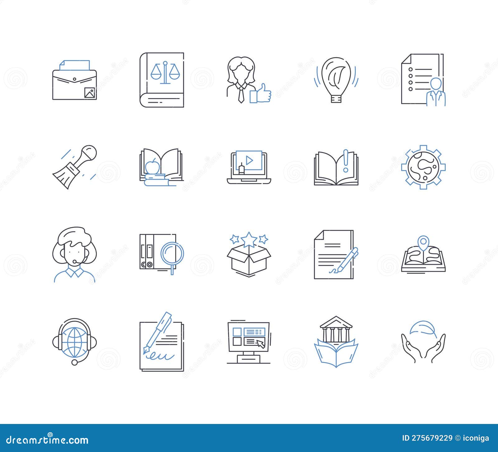 Skill Upgrading Line Icons Collection. Training, Education, Mastery ...