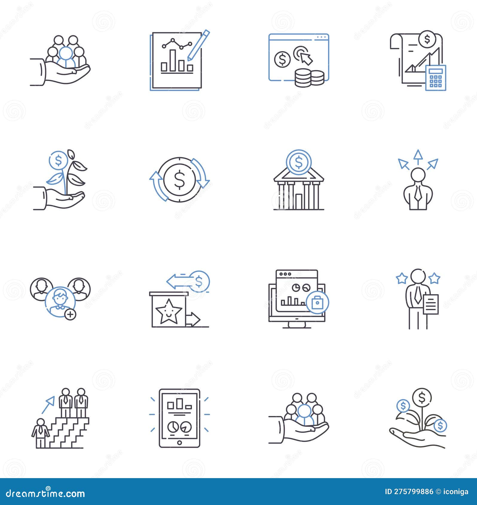 Skill Utilization Line Icons Collection Expertise Talent Efficiency