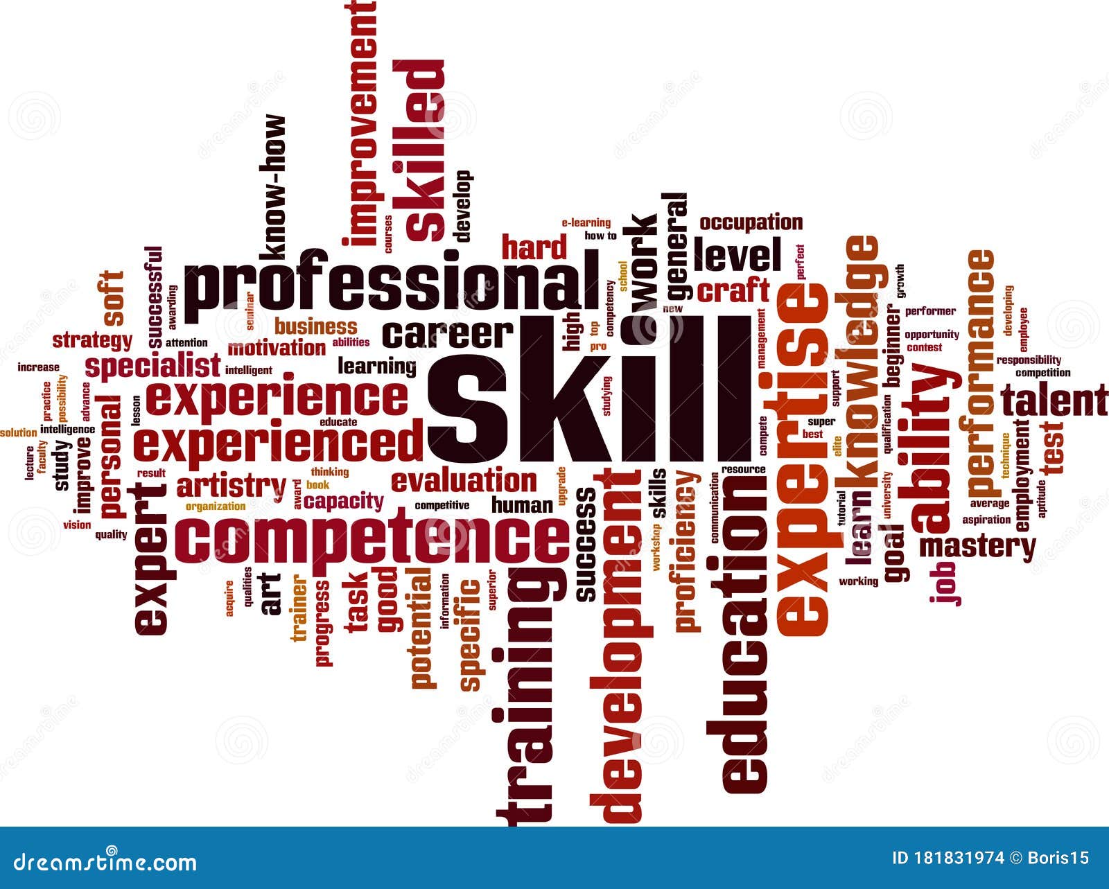 Skill word cloud stock vector. Illustration of improvement - 181831974