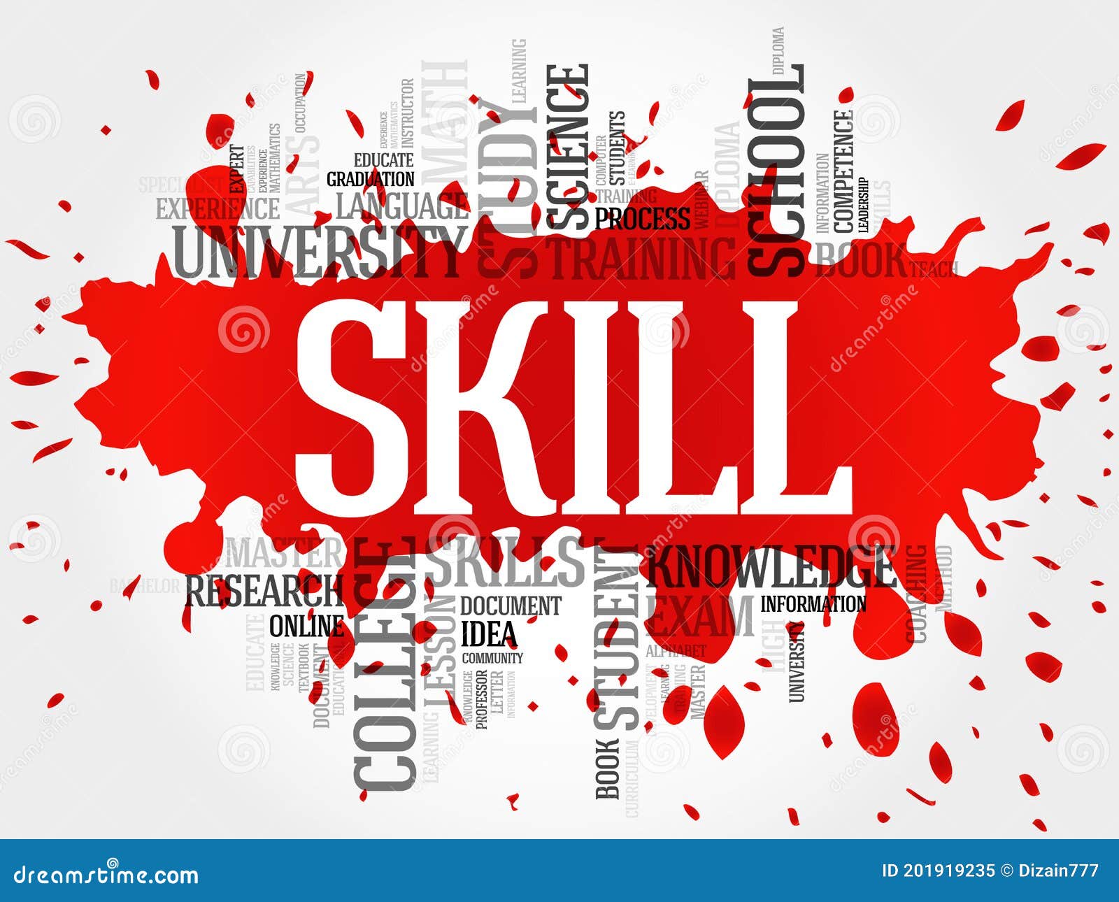 SKILL word cloud stock illustration. Illustration of knowledge - 201919235