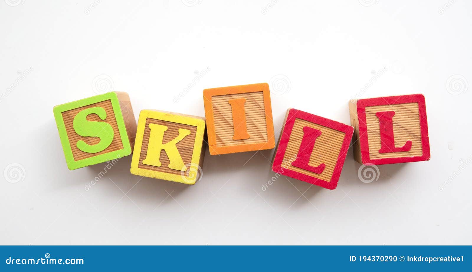 Skill Word Made from Colourful Wooden Baby Development Blocks Stock ...
