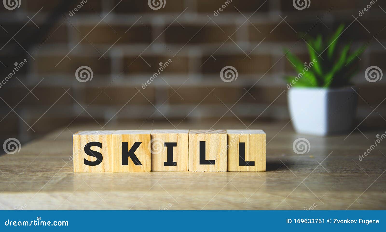 SKILL Word Written On Wood Block And Cuisenaire Rods On The Table ...