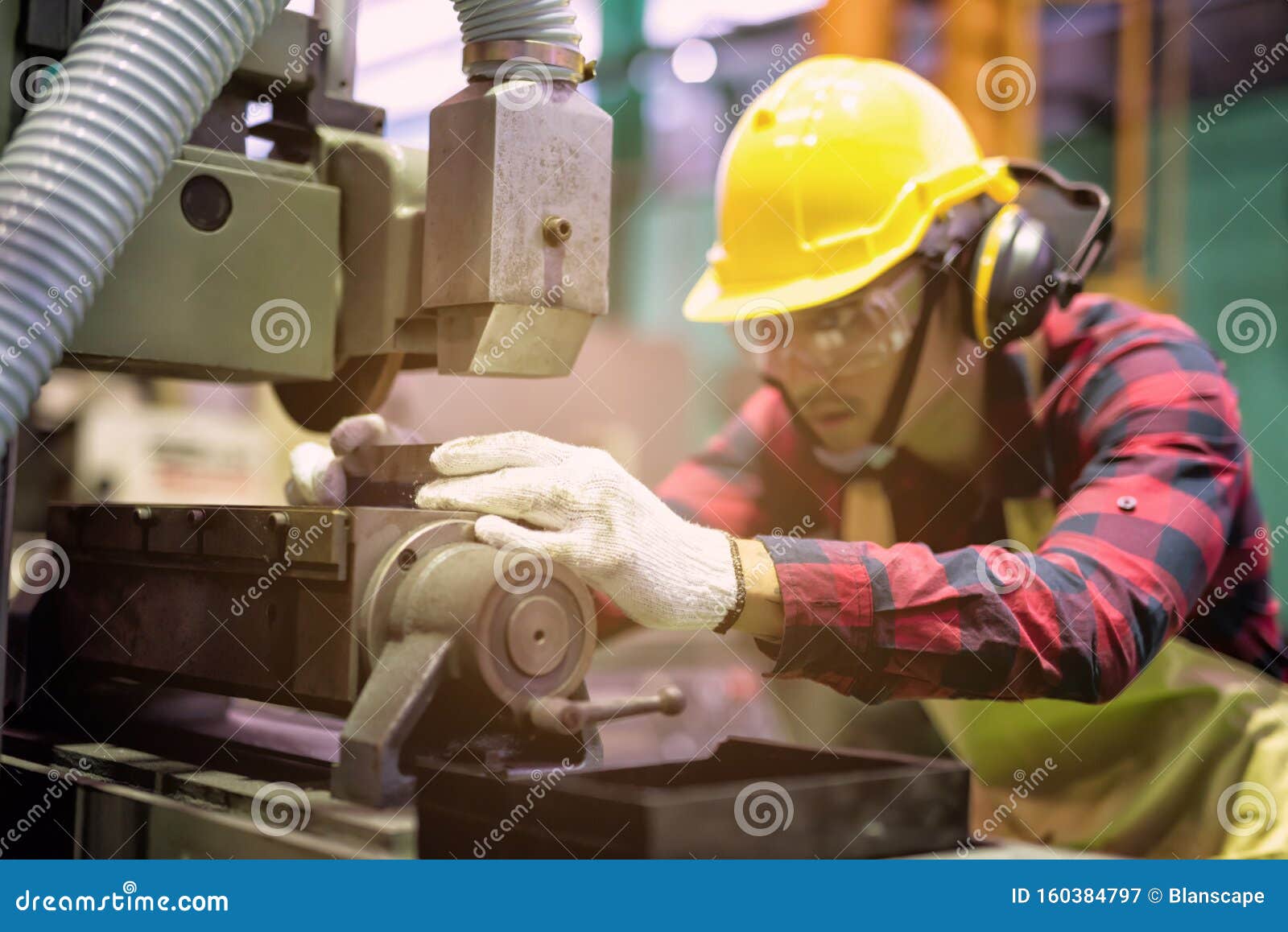 Skill Worker Work at Lathe Machine Stock Image - Image of industry ...