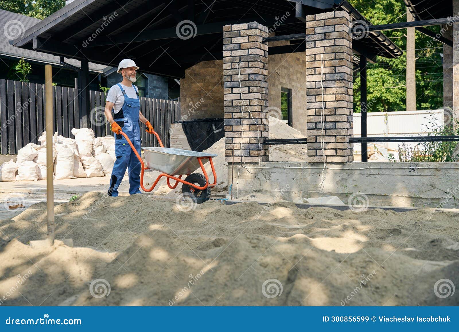 Skilled Builder Engaged in Construction Activity on Site Stock Image ...
