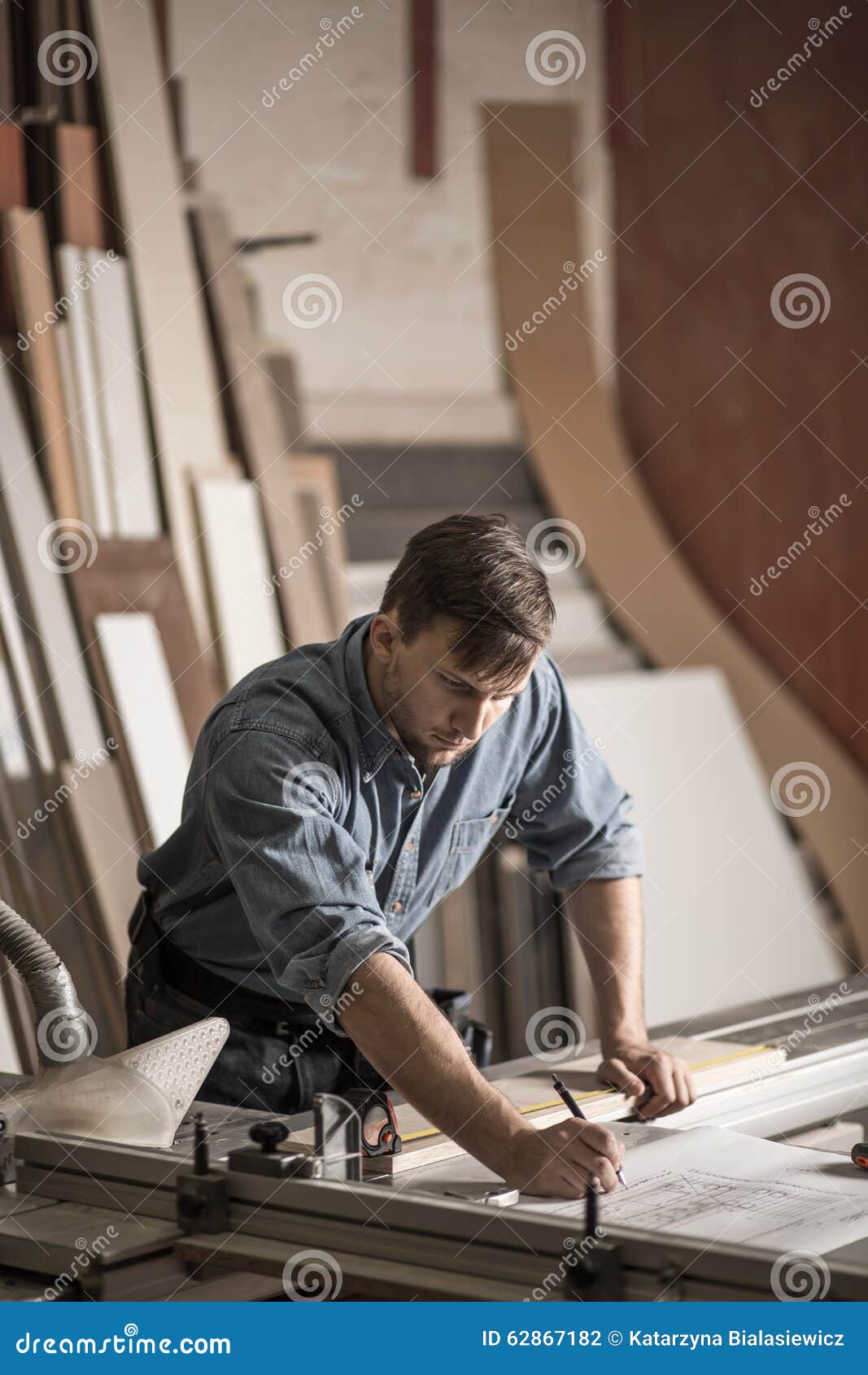 Skilled Carpenter Working with Precision Stock Photo - Image of precise ...